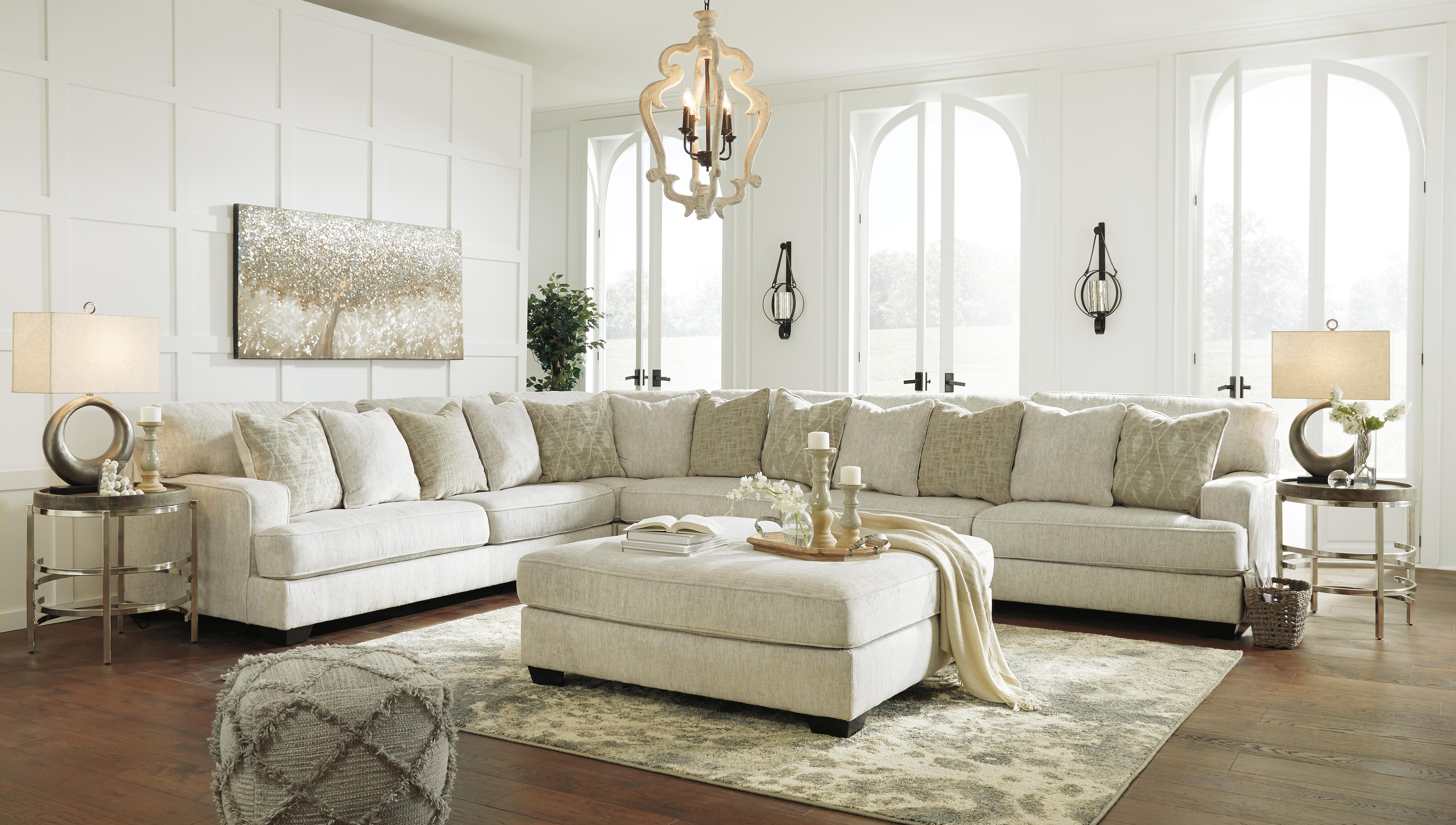 Click here for Rawcliffe 4-Piece Sectional with Ottoman  Parchmen... prices