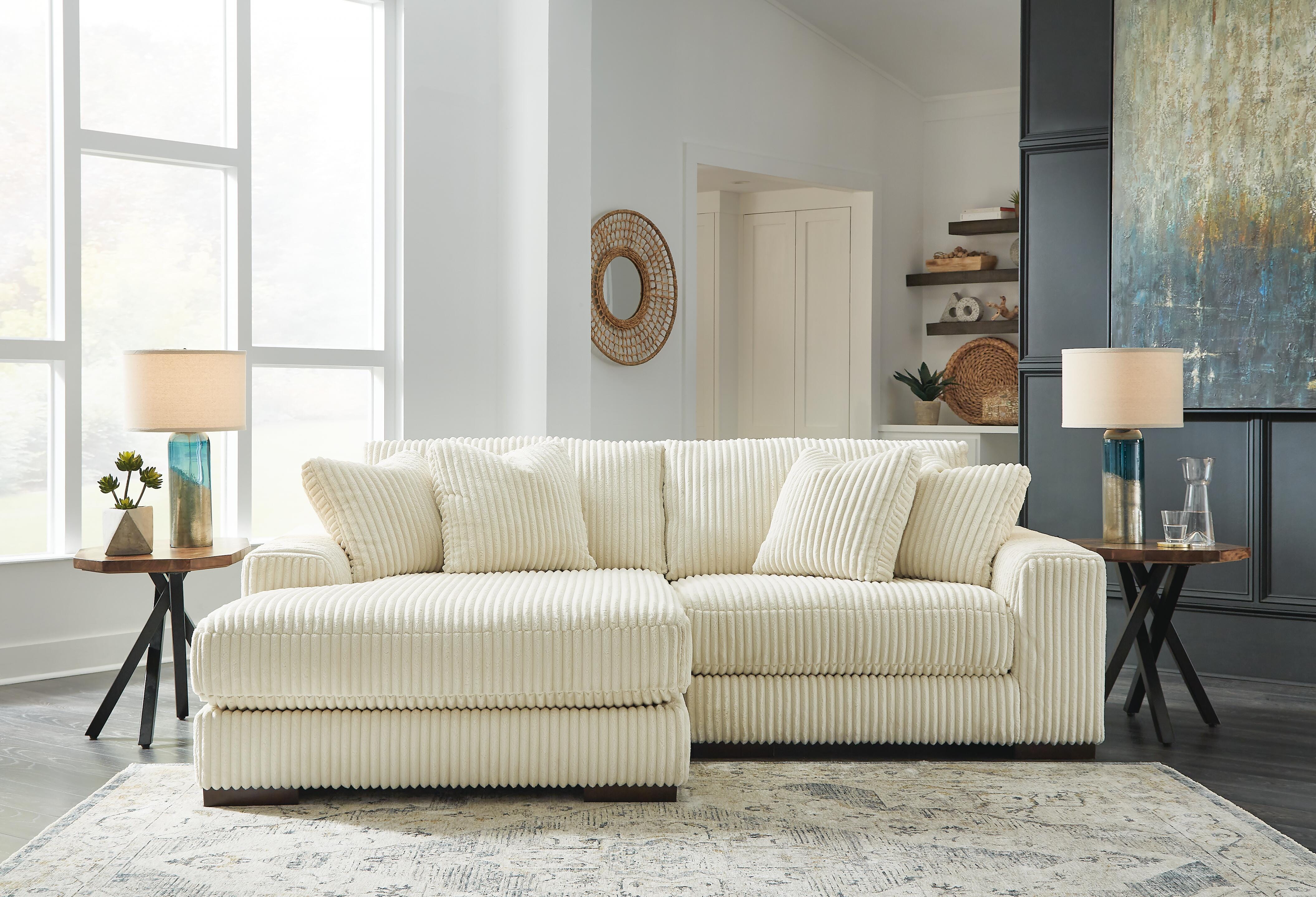 Click here for Lindyn 2-Piece Modular Loveseat with Chaise  Ivory prices