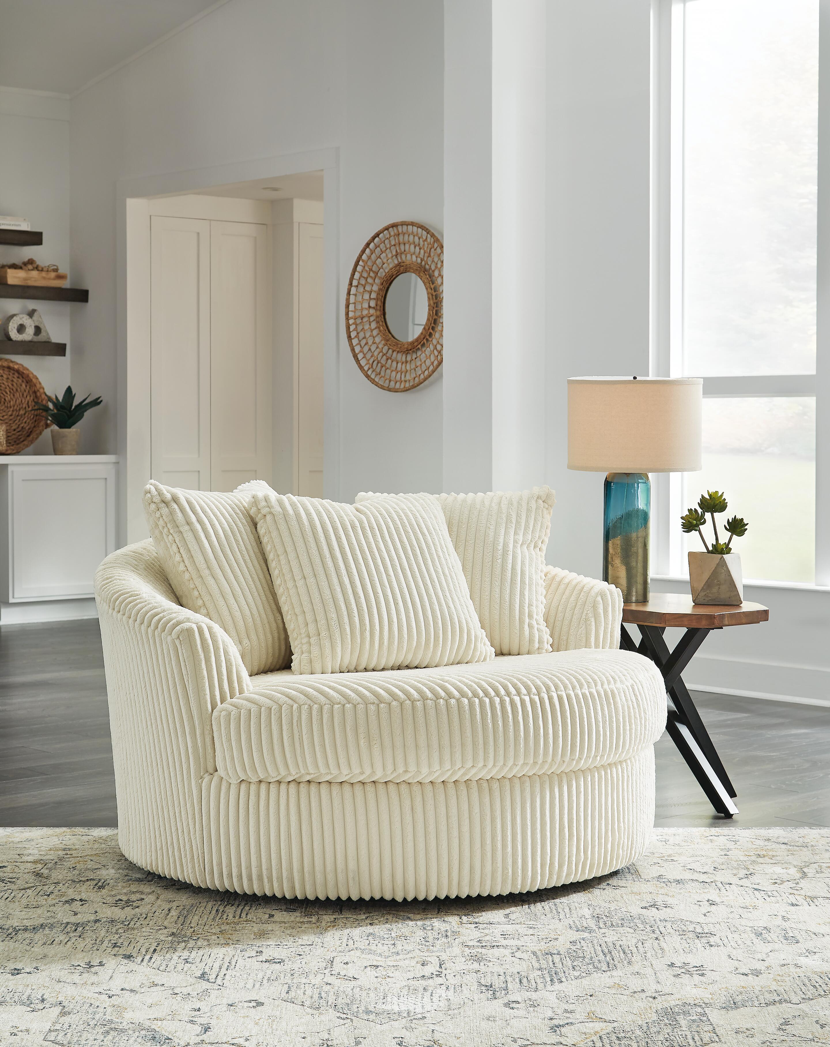 Click here for Lindyn Oversized Swivel Accent Chair  Ivory prices
