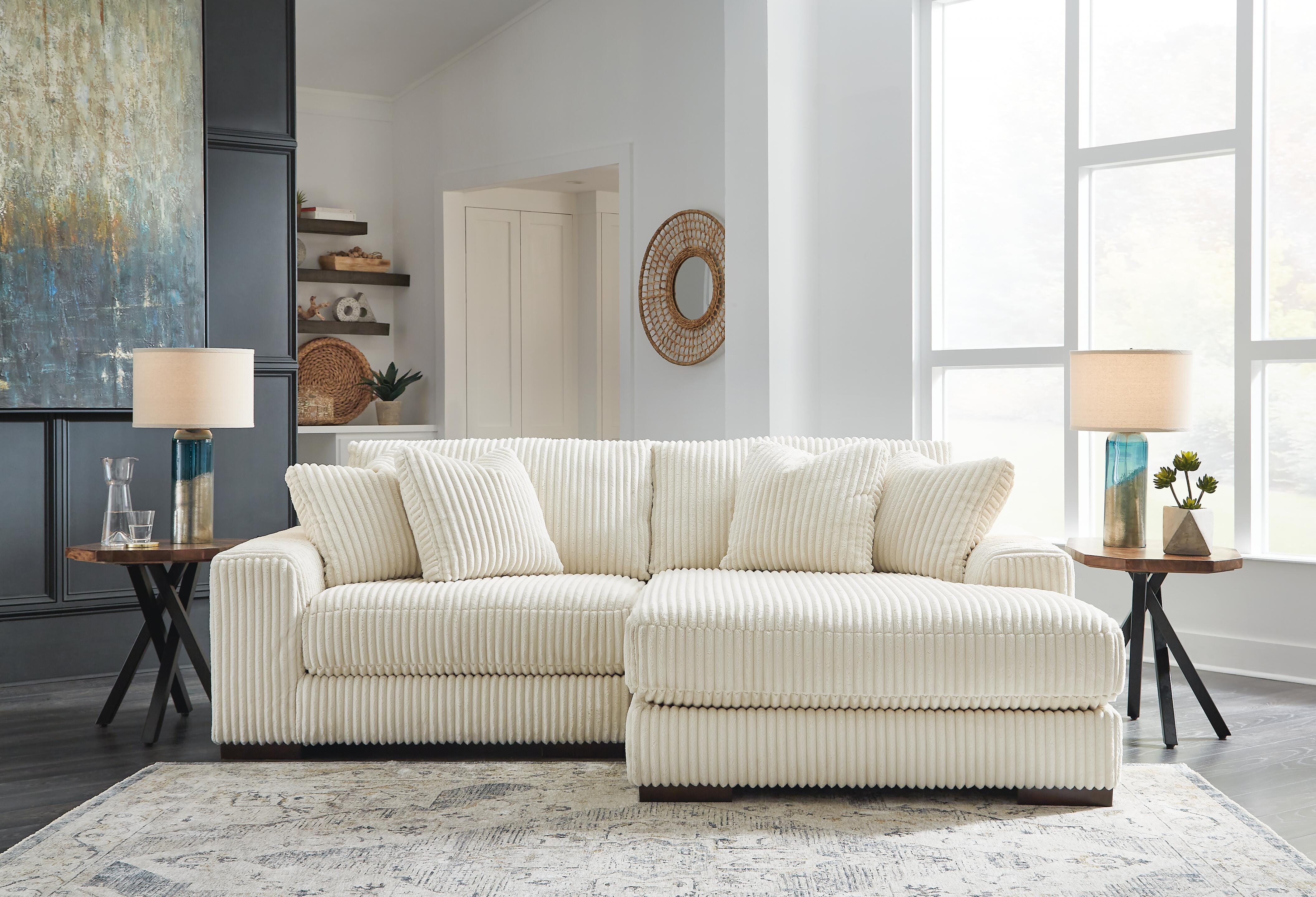 Click here for Lindyn 2-Piece Modular Loveseat with Chaise  Ivory prices