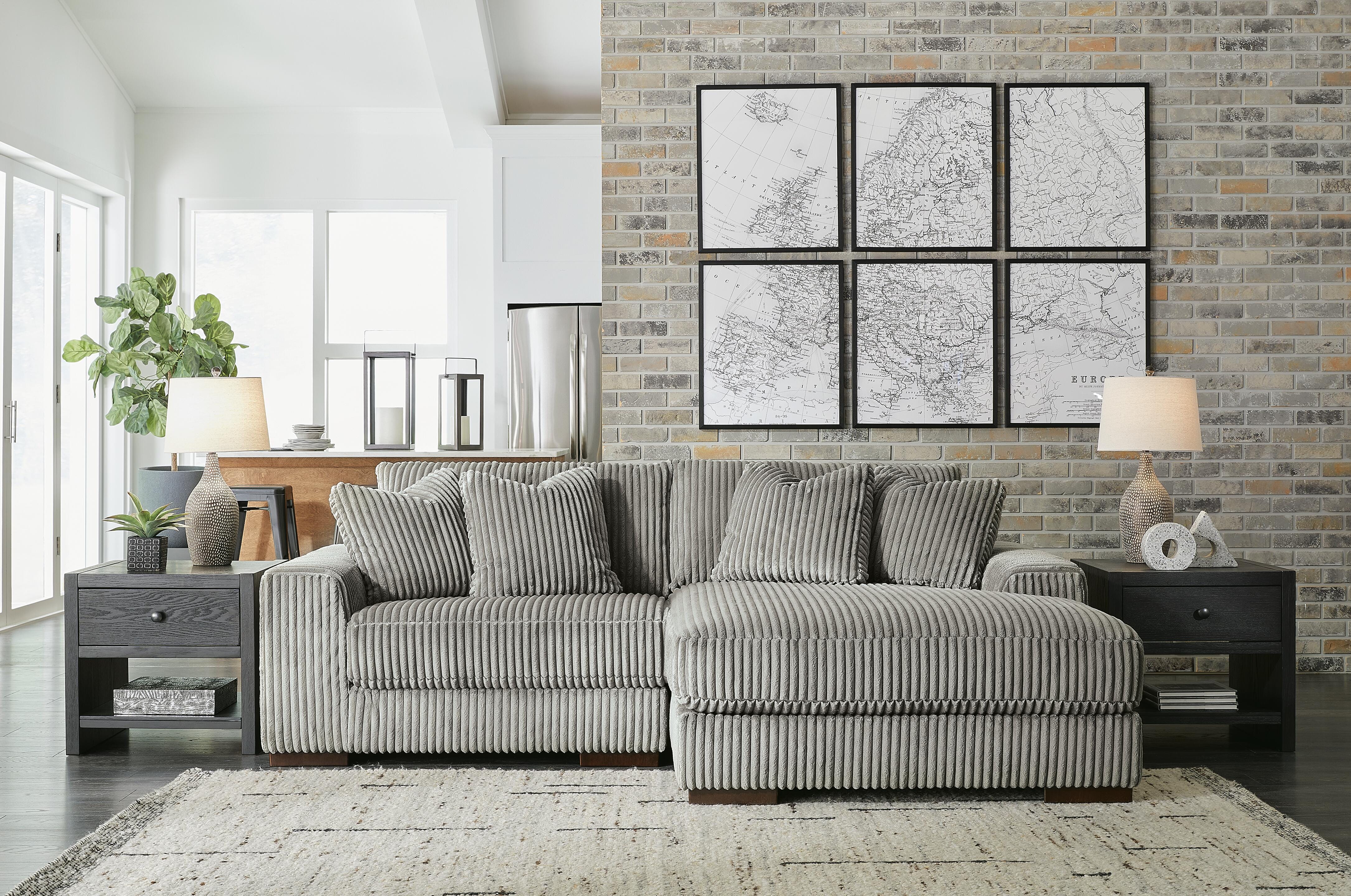 Click here for Lindyn 2-Piece Modular Loveseat with Chaise  Fog prices