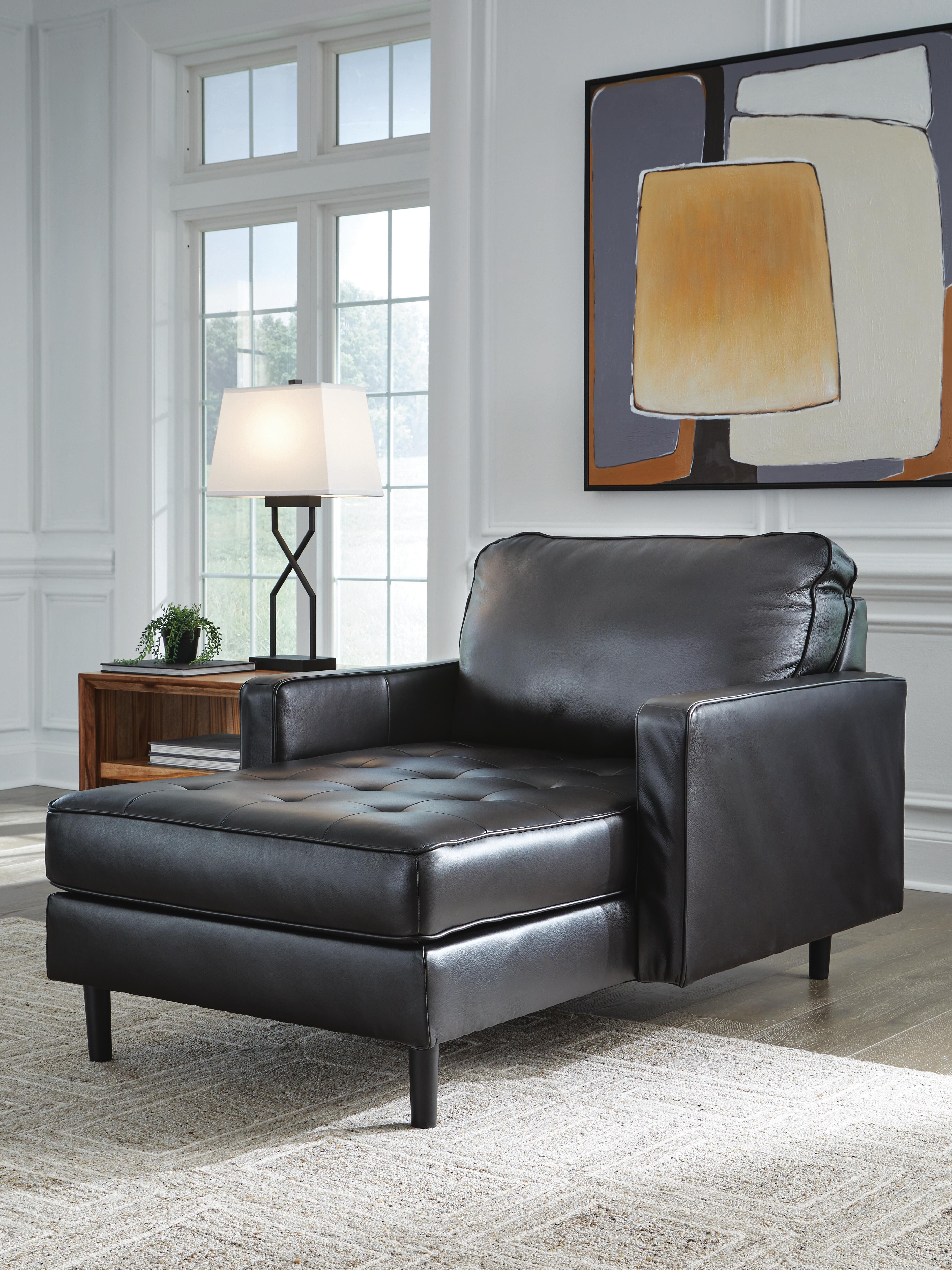 Click here for Bryceview Leather Chaise Leather  Onyx prices