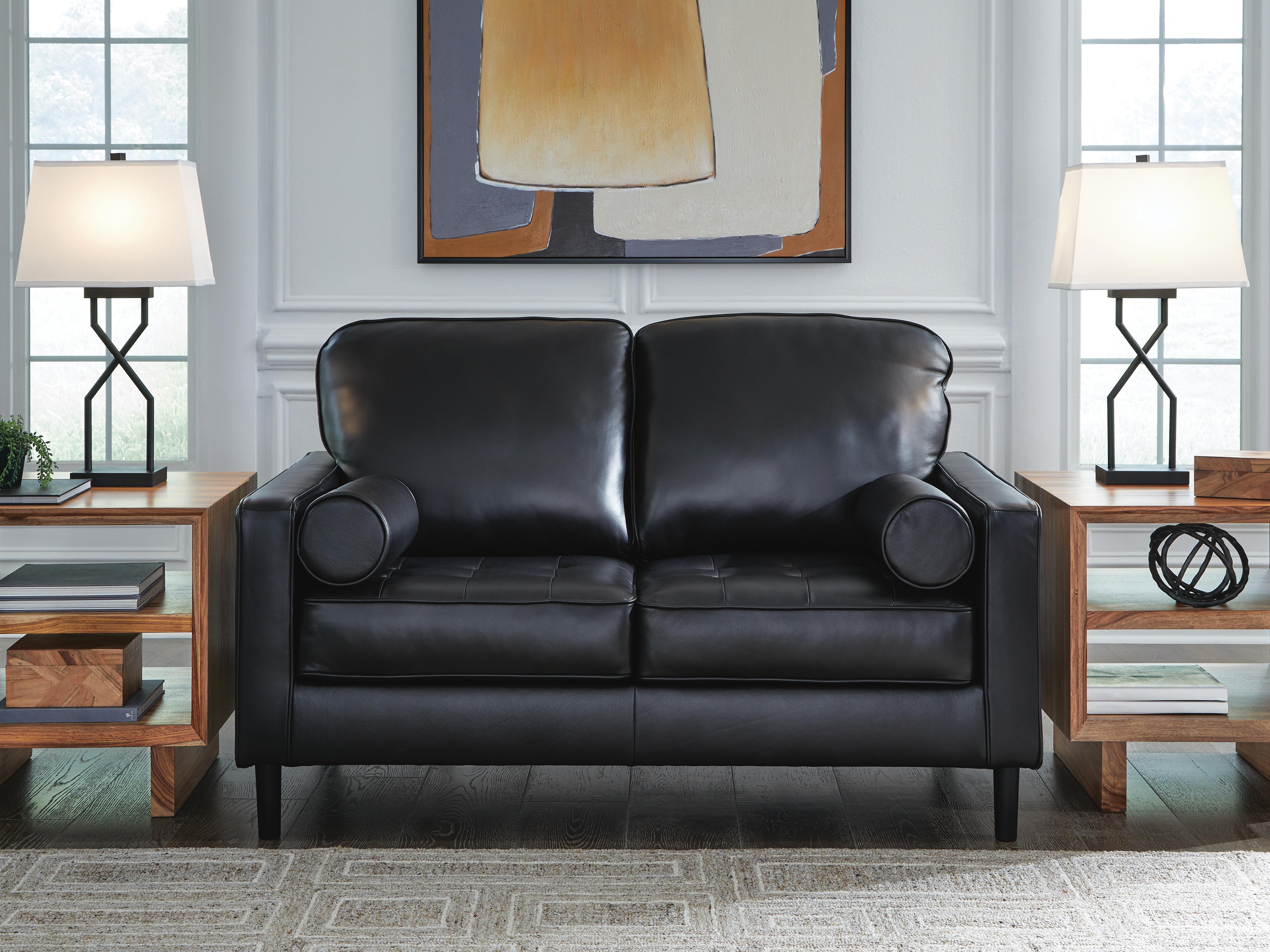 Click here for Bryceview Leather Loveseat Leather  Onyx prices