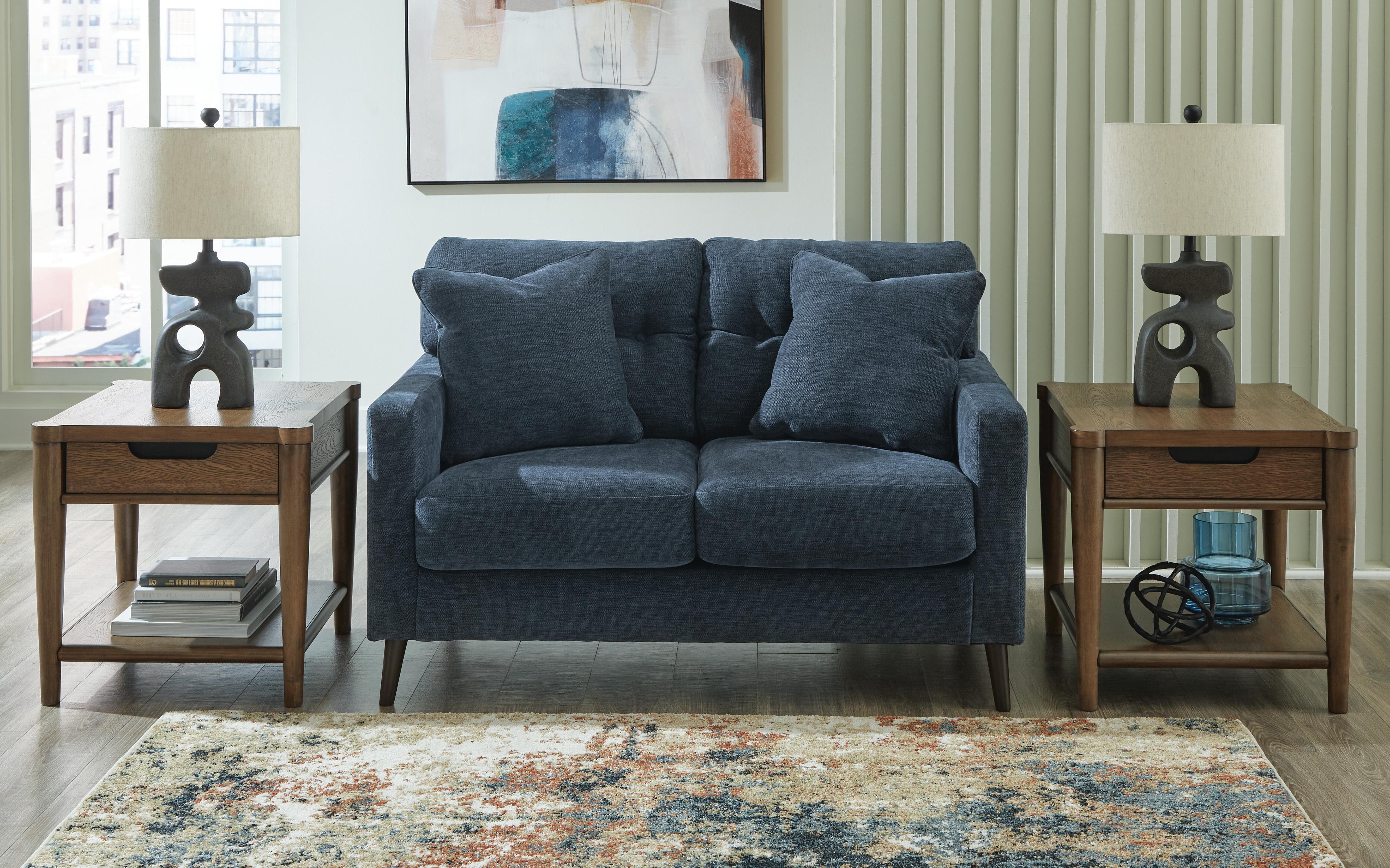 Click here for Bixler Loveseat  Navy prices