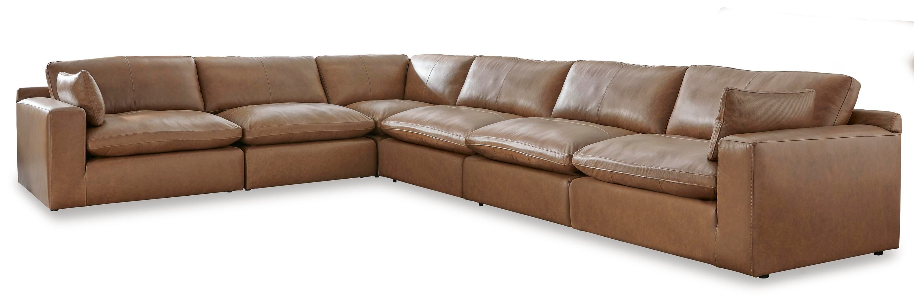 Click here for Emilia 6-Piece Leather Sectional Leather  Caramel prices