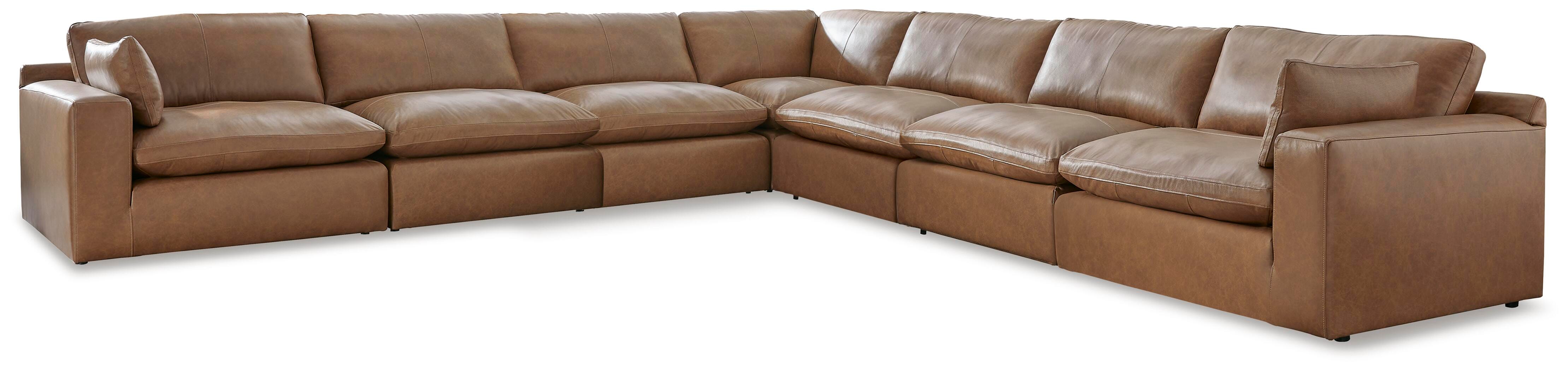 Click here for Emilia 7-Piece Leather Sectional Leather  Caramel prices