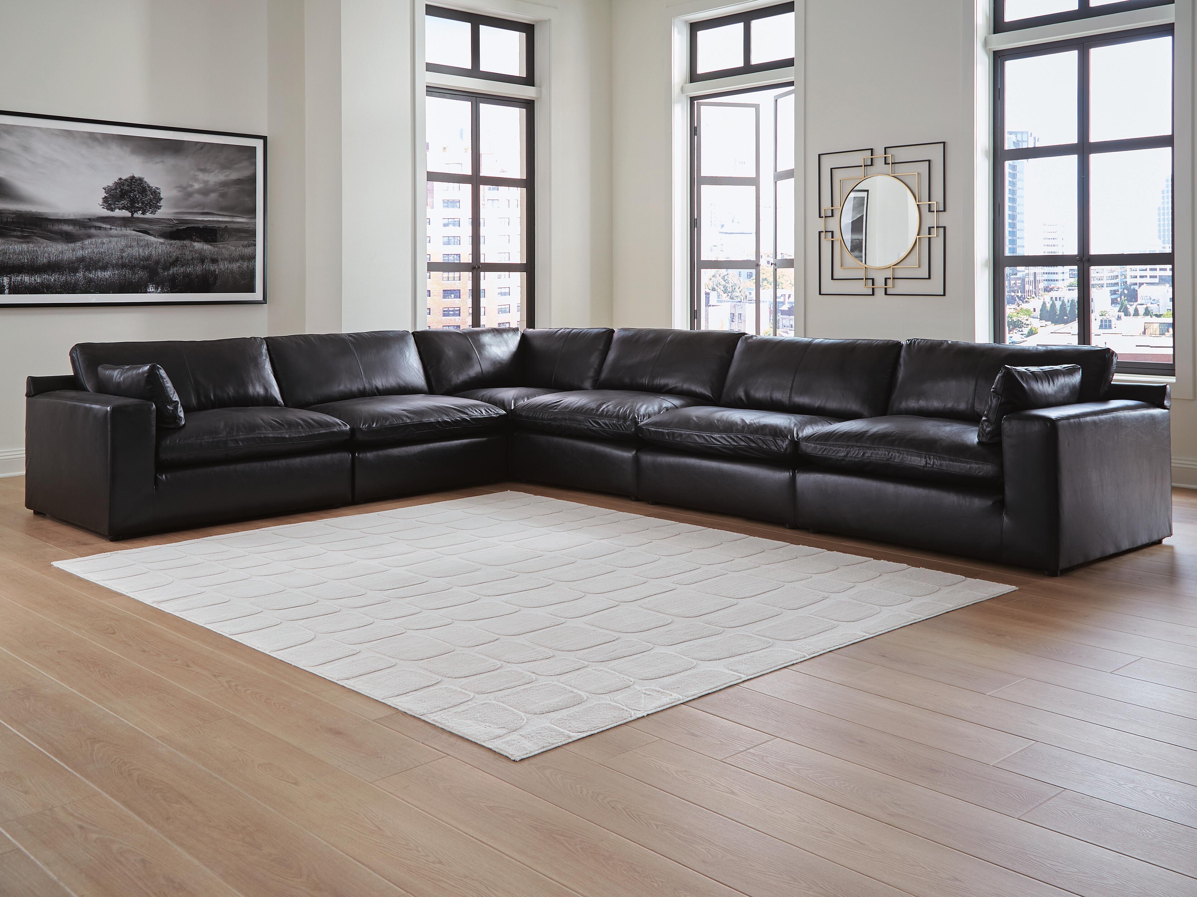 Click here for Emilia 6-Piece Leather Modular Sectional  Black prices
