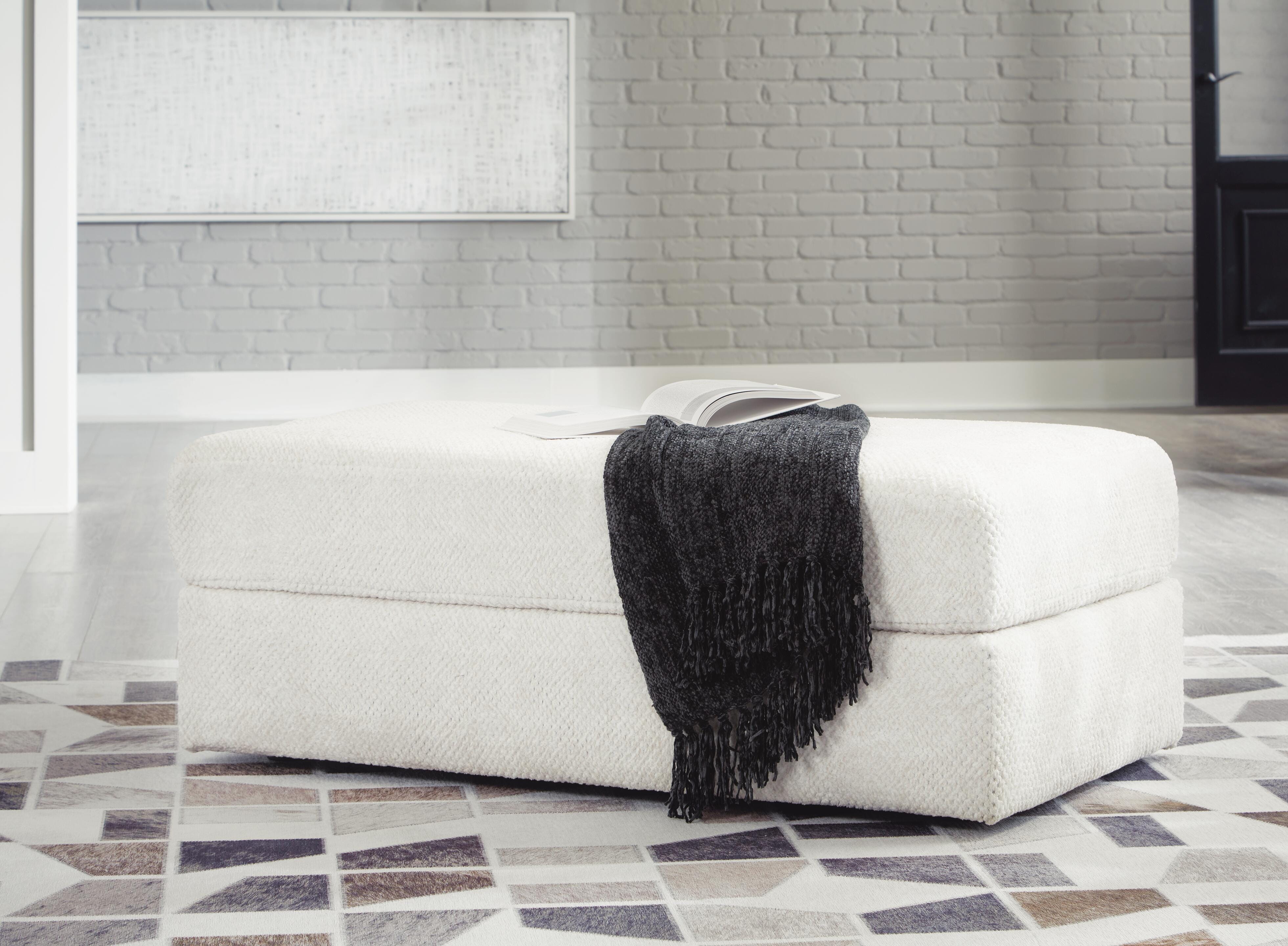 Click here for Karinne Oversized Accent Ottoman  Linen prices