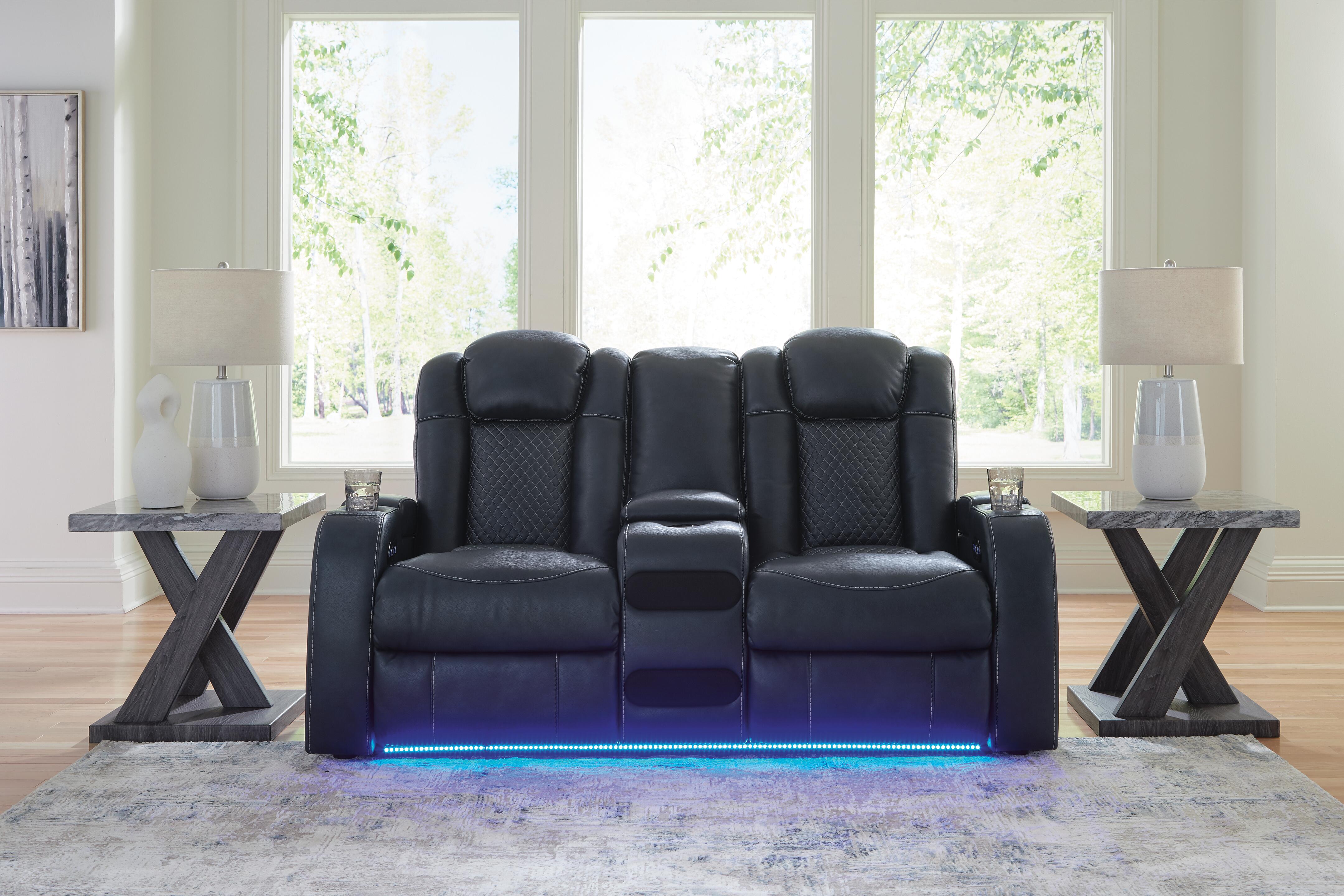 Click here for Fyne-Dyme Dual Power Reclining Loveseat with Conso... prices