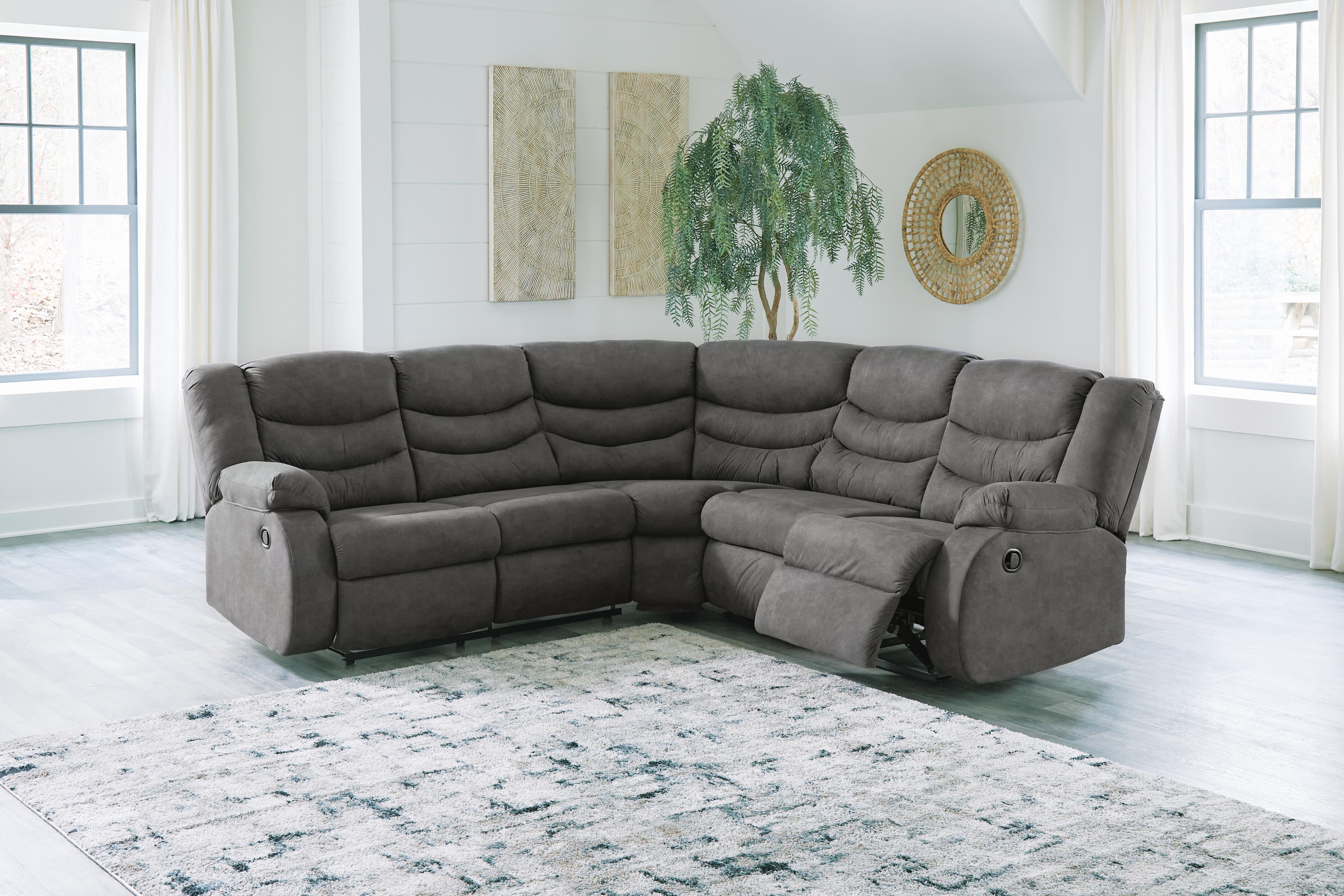 Click here for Partymate 2-Piece Manual Reclining Sectional  Slat... prices