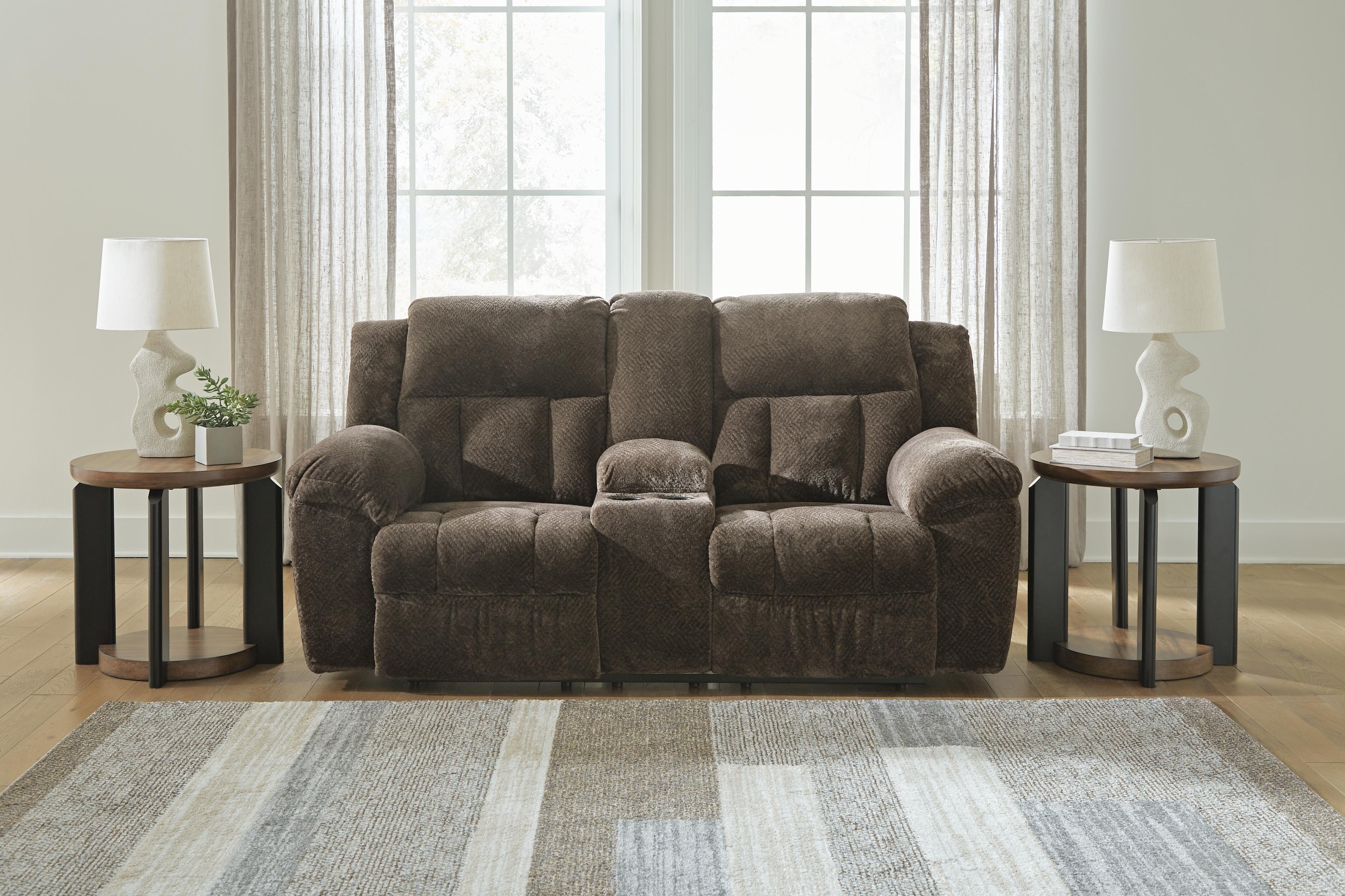 Click here for Frohn Manual Reclining Loveseat with Console  Choc... prices