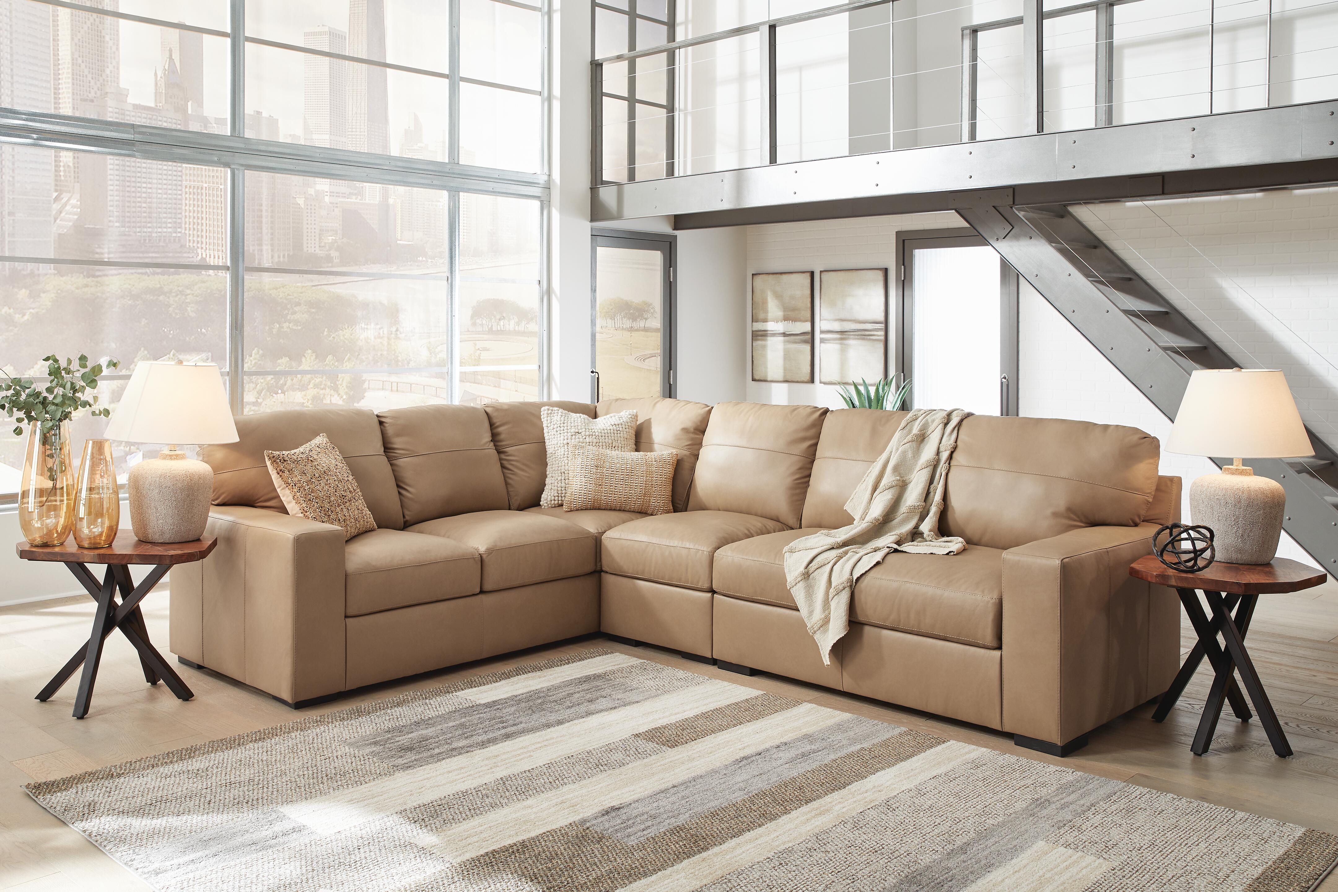 Click here for Bandon 3-Piece Leather Sectional  Toffee prices