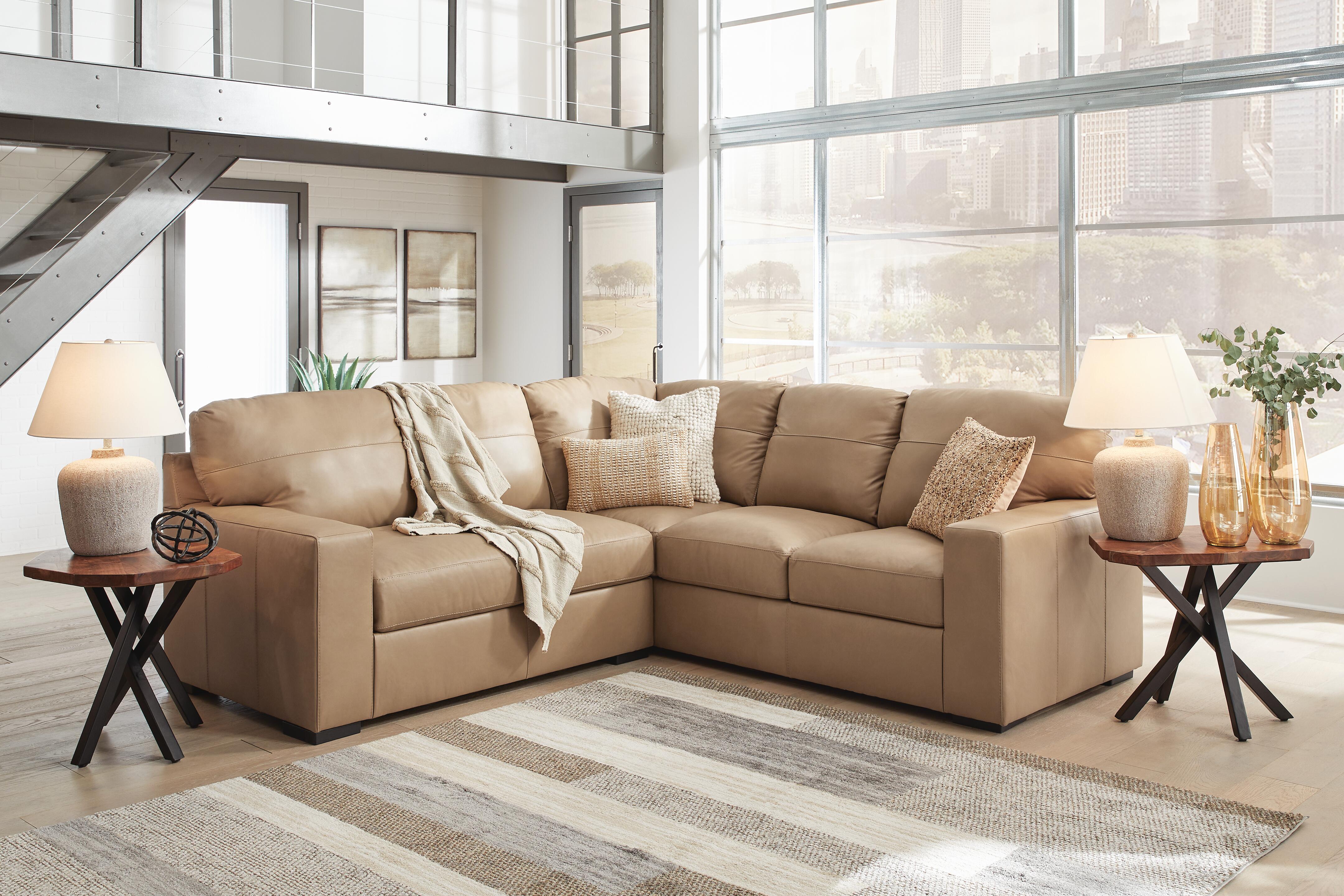 Click here for Bandon 2-Piece Leather Sectional Leather  Toffee prices