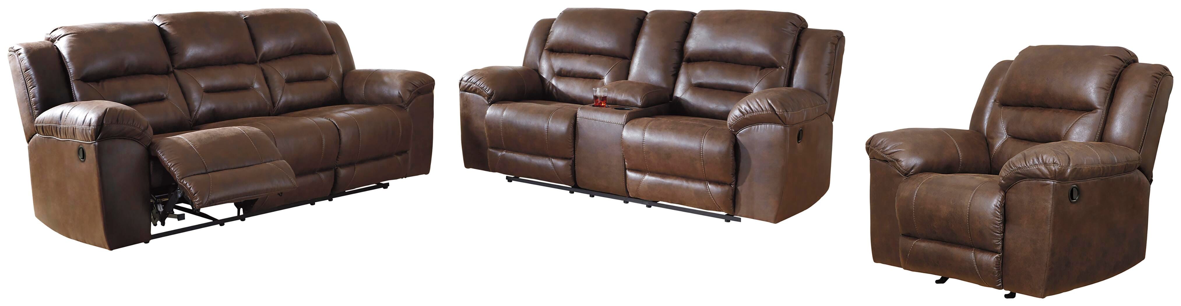 Click here for Stoneland Sofa  Loveseat and Recliner  Chocolate prices