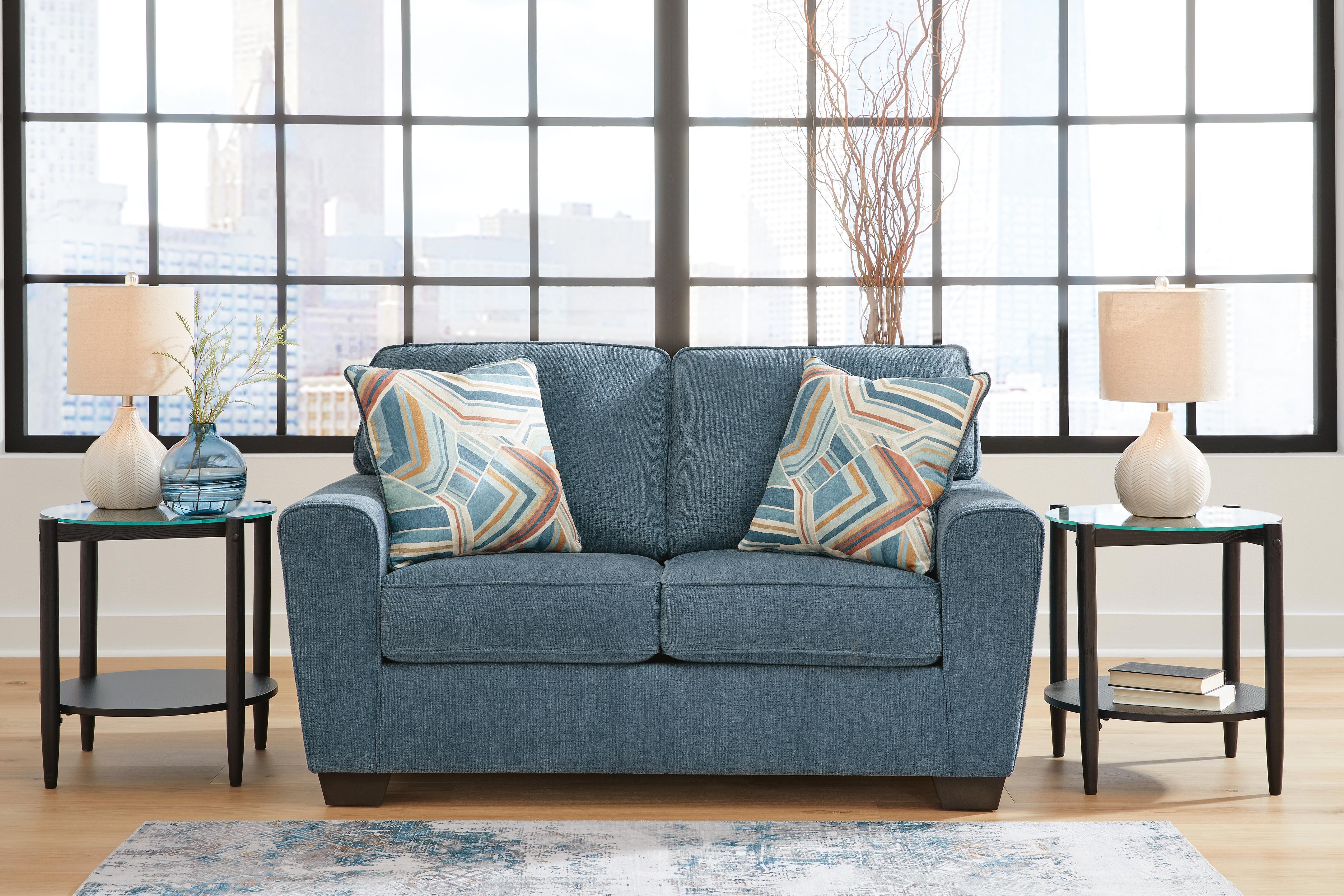 Click here for Cashton Loveseat  Blue prices