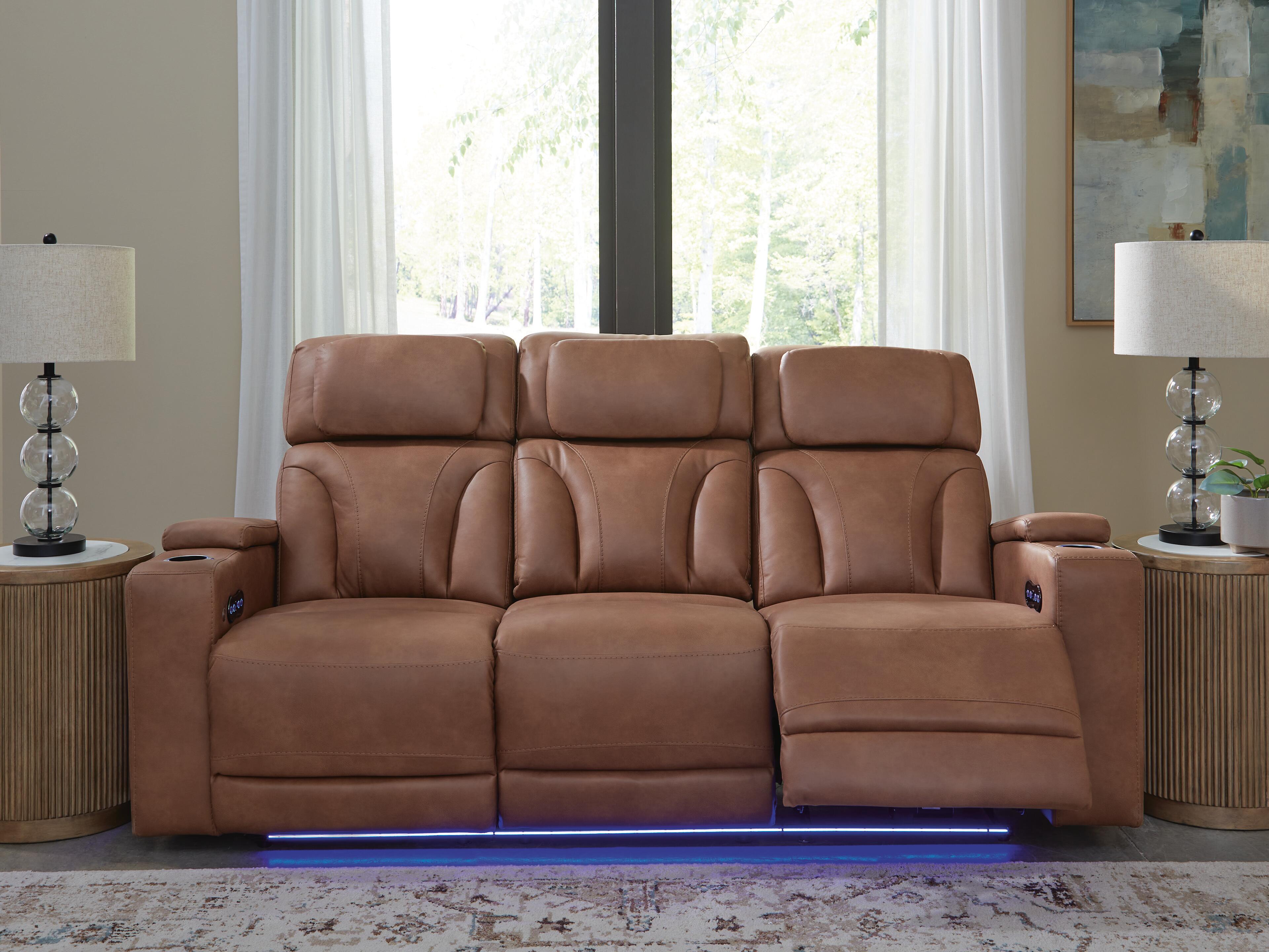 Click here for Point Clear Dual Power Reclining Sofa  Caramel prices