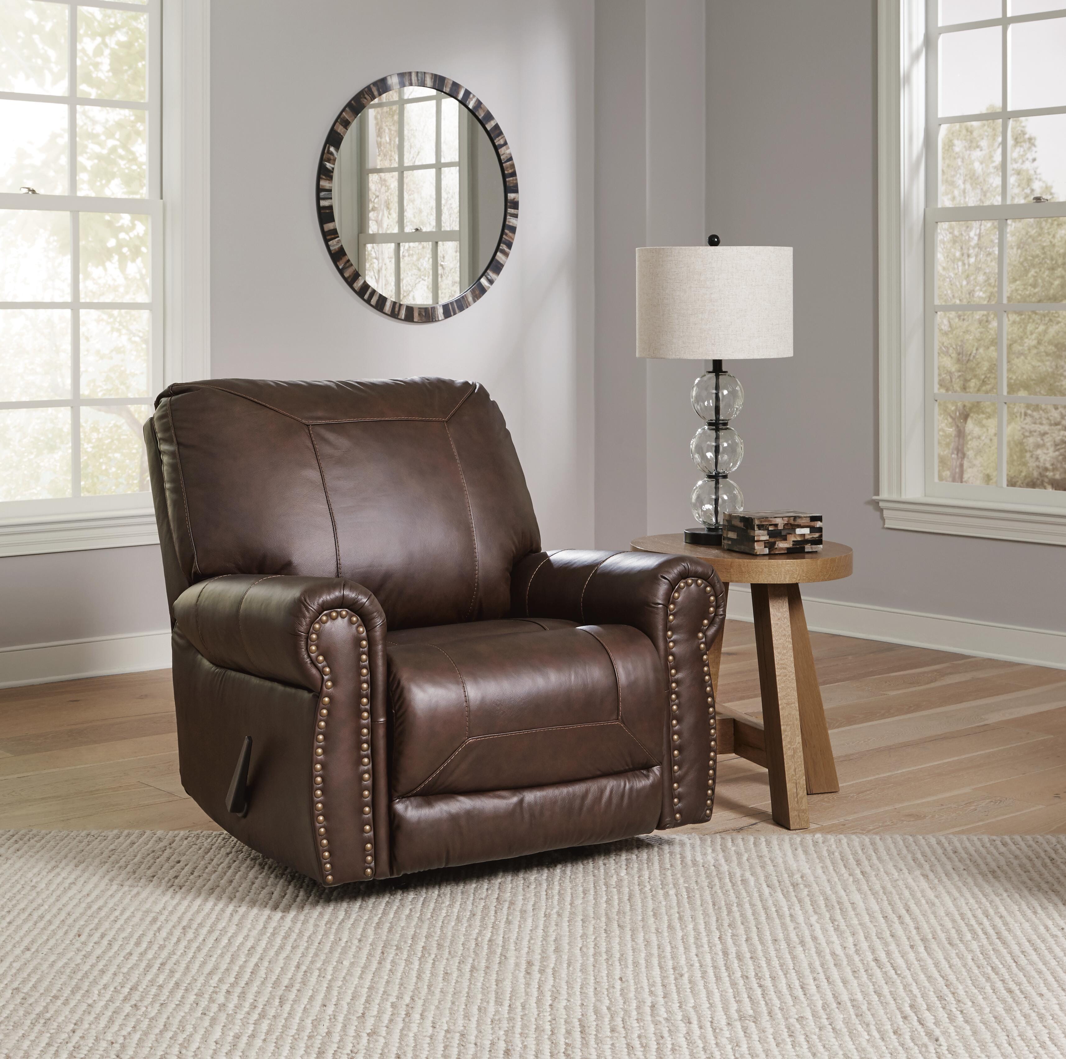 Click here for Colleton Manual Leather Recliner Leather  Dark Bro... prices