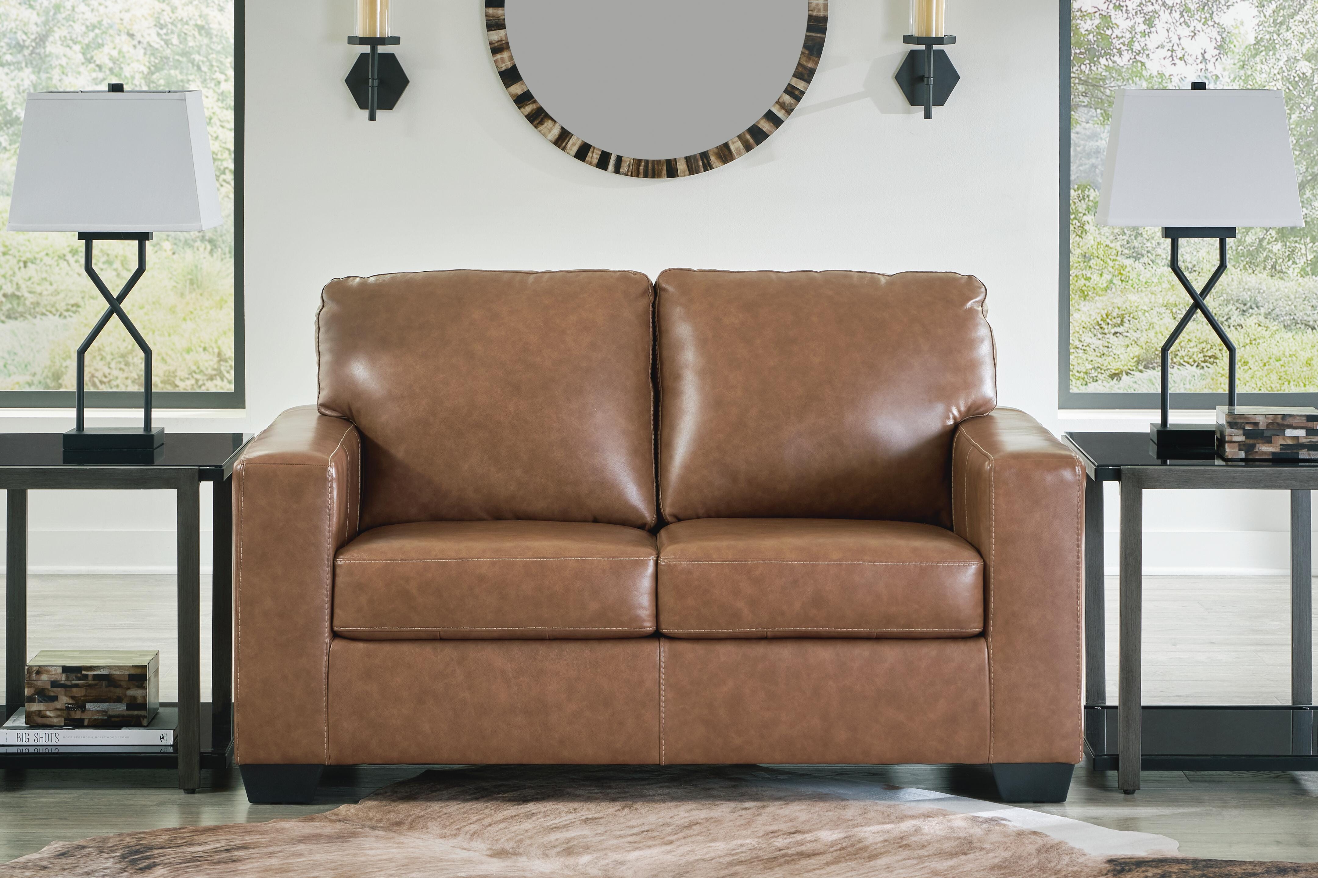 Click here for Bolsena Leather Loveseat Leather  Caramel prices