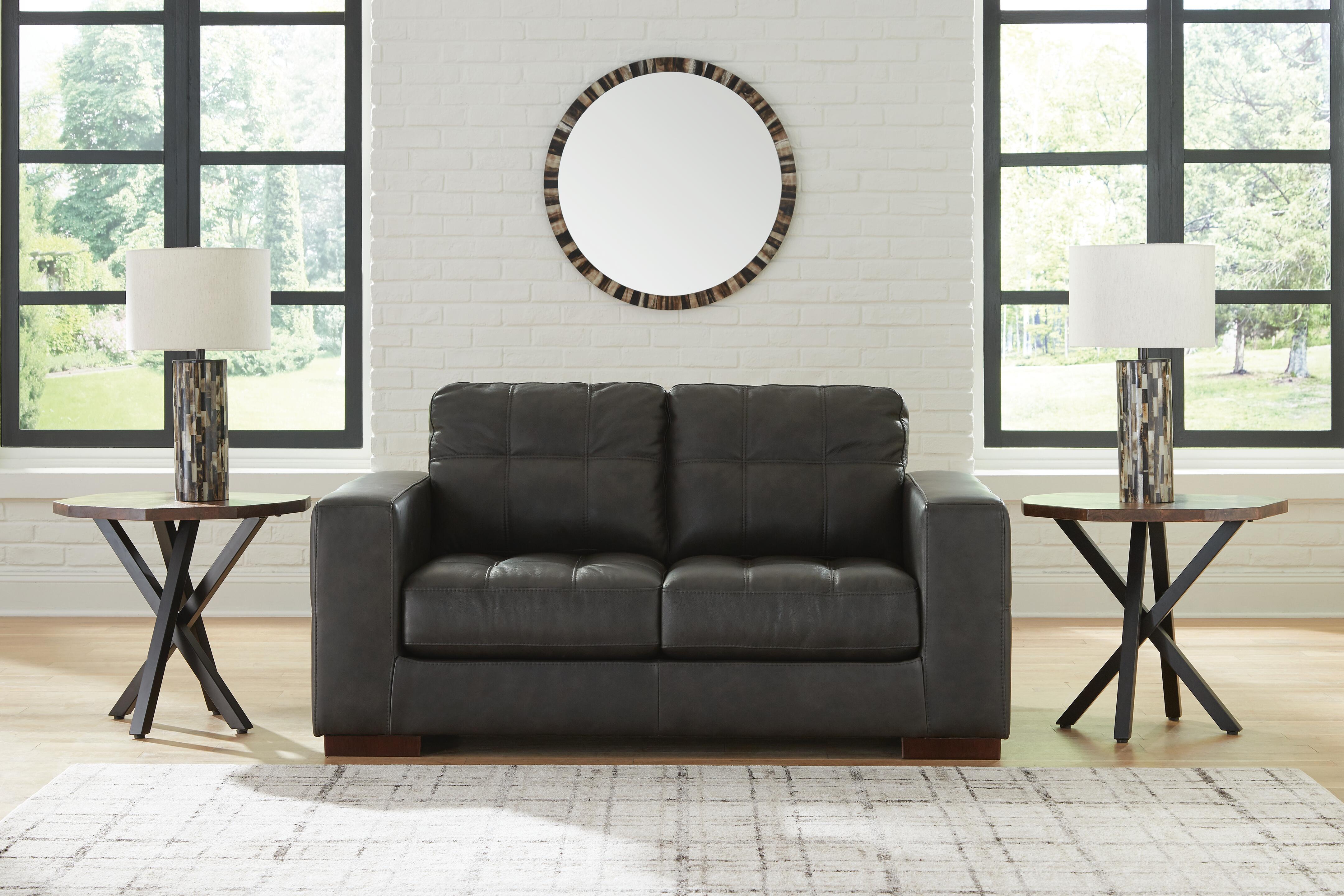 Click here for Luigi Leather Loveseat Leather  Thunder prices