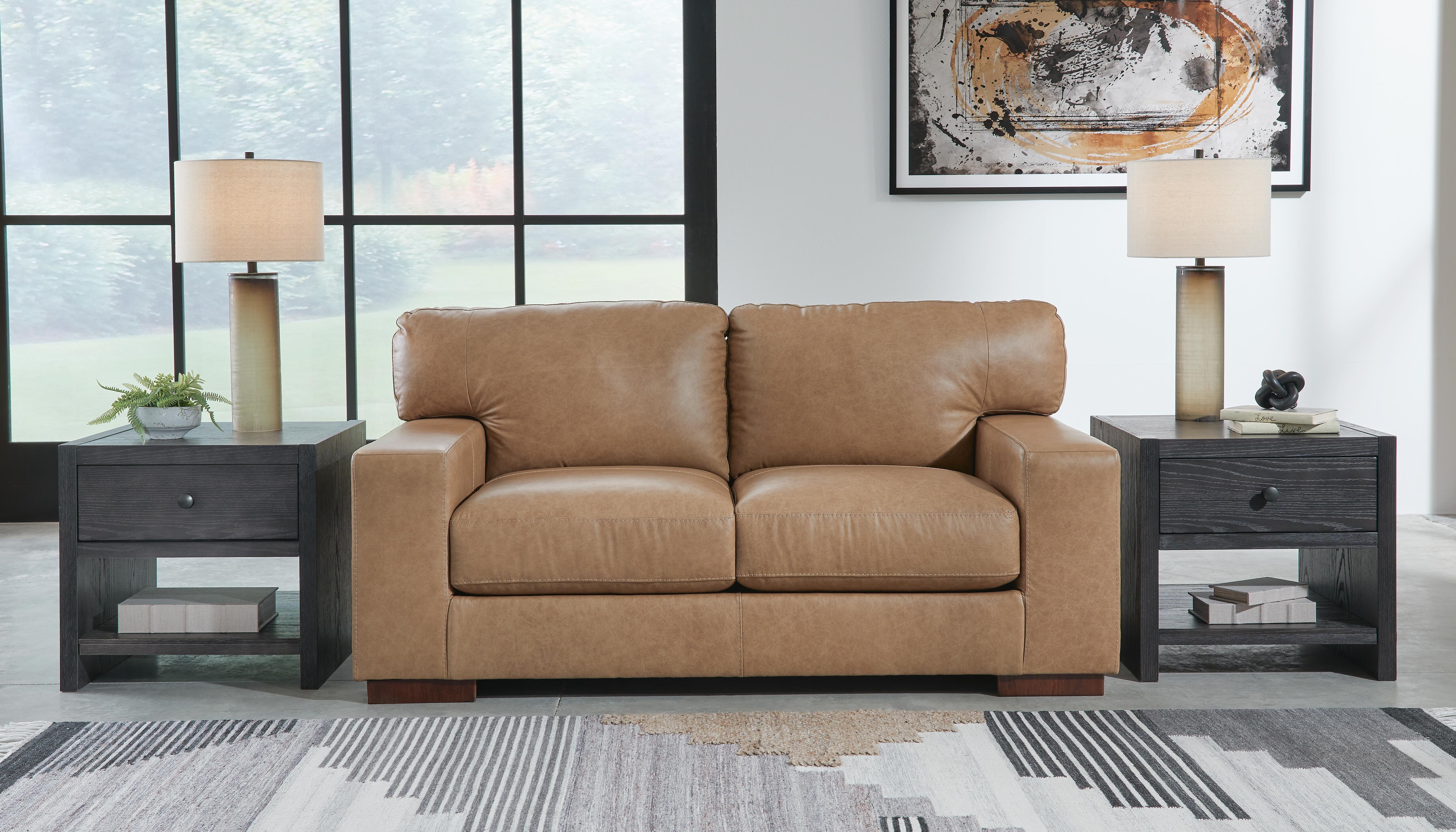 Click here for Lombardia Leather Loveseat Leather  Tumbleweed prices