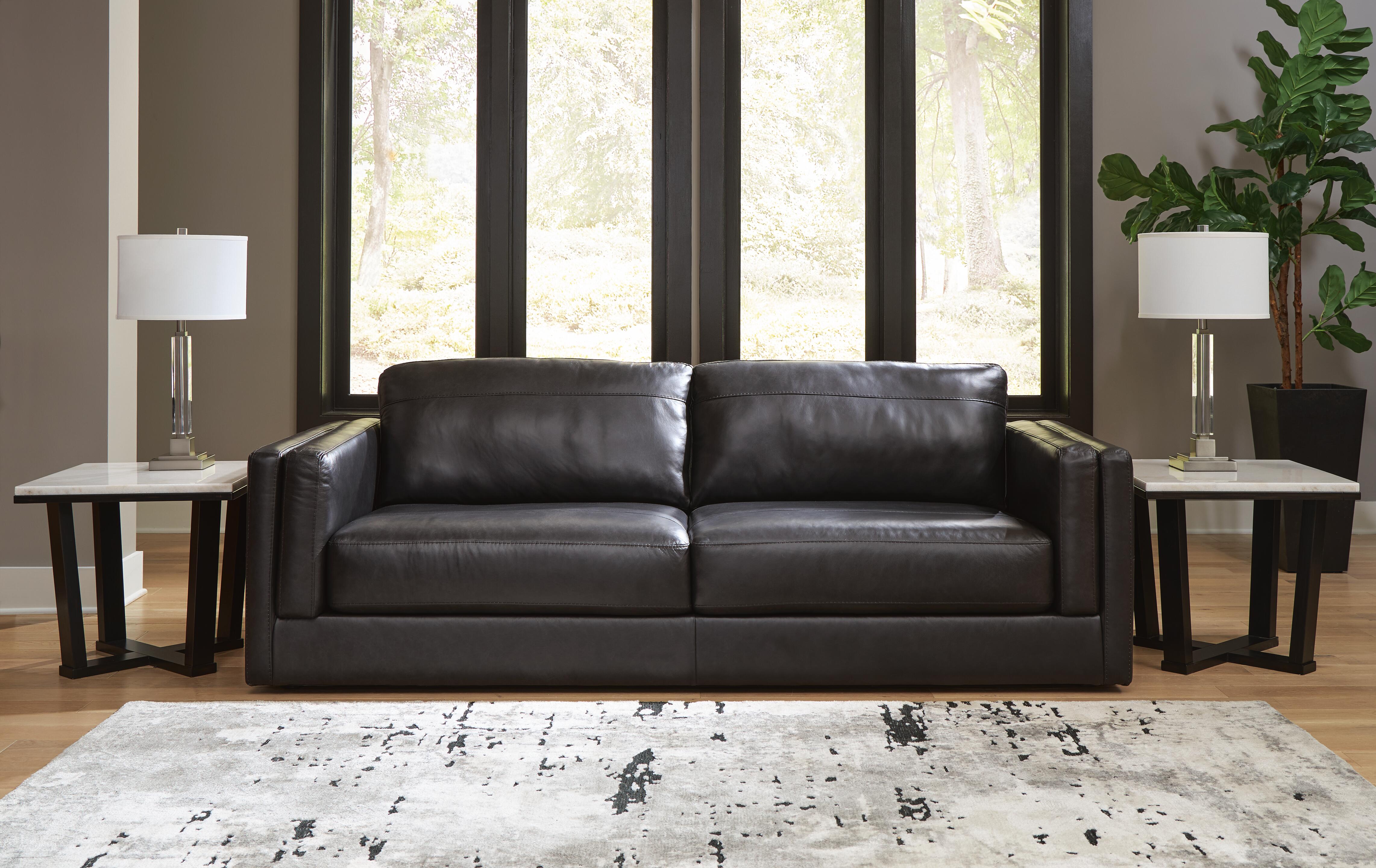 Click here for Amiata Leather Sofa Leather  Onyx prices