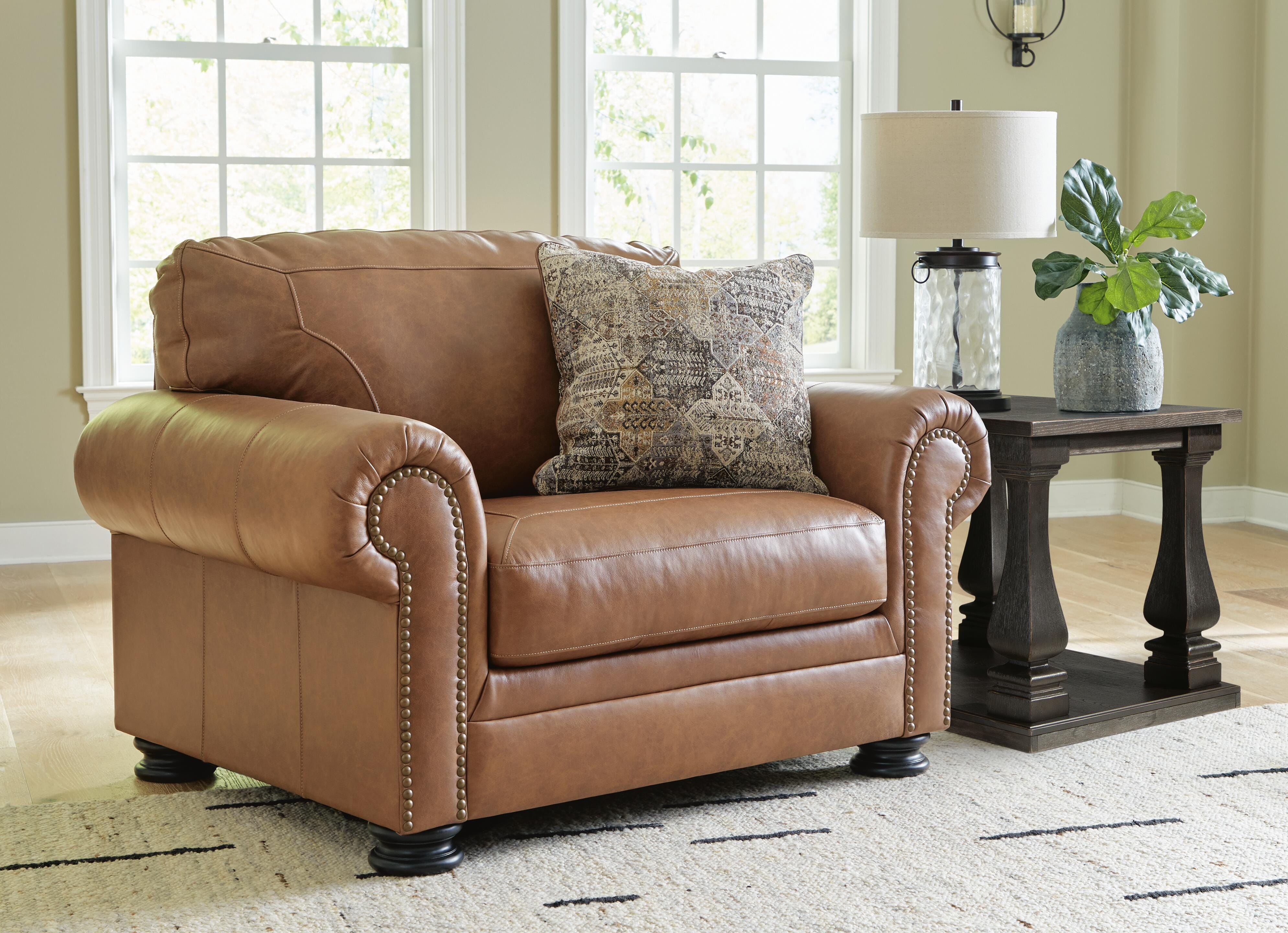 Click here for Carianna Oversized Leather Chair Leather  Caramel prices
