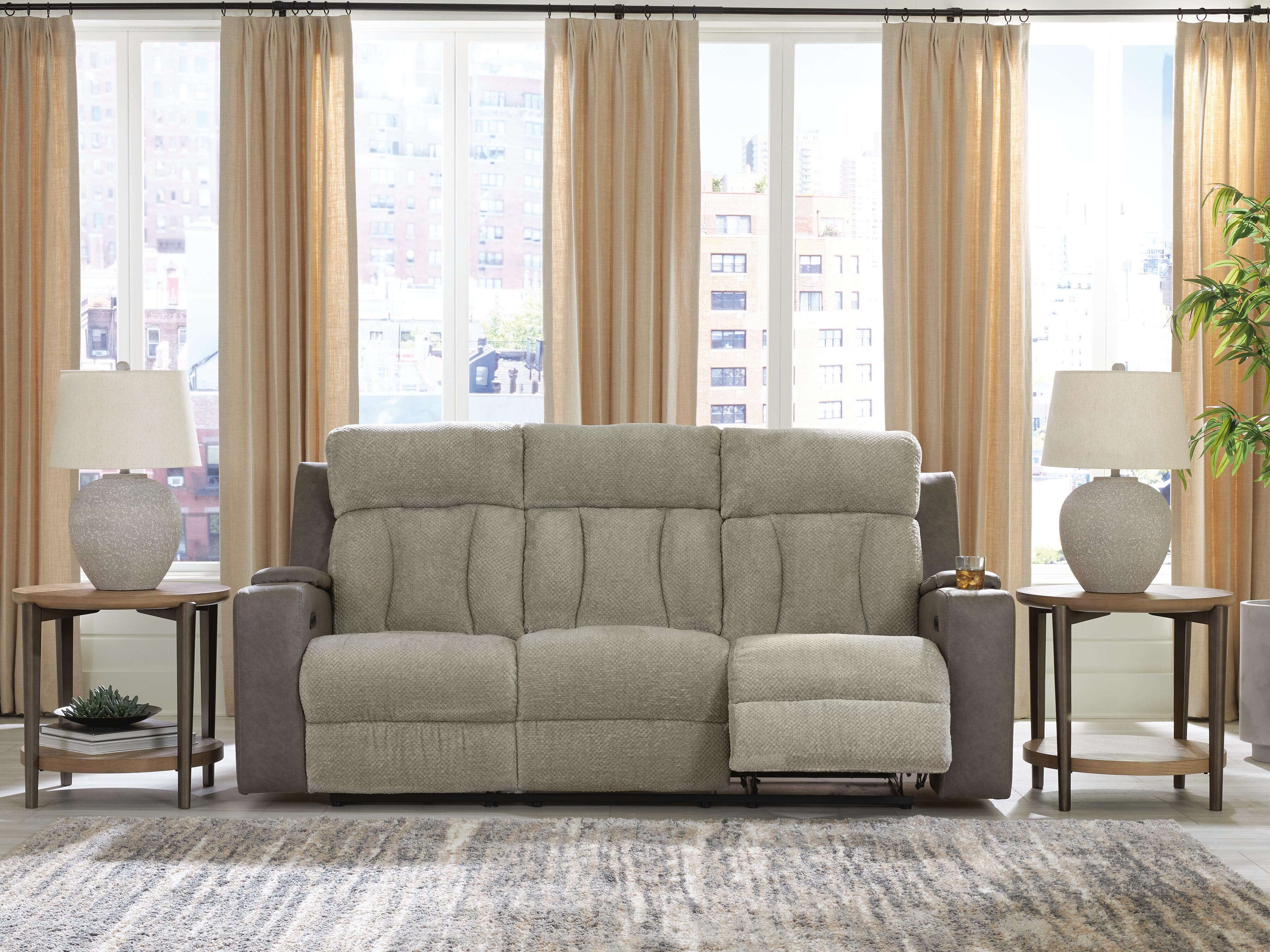 Click here for Stately Check Dual Power Reclining Sofa  Sisal prices