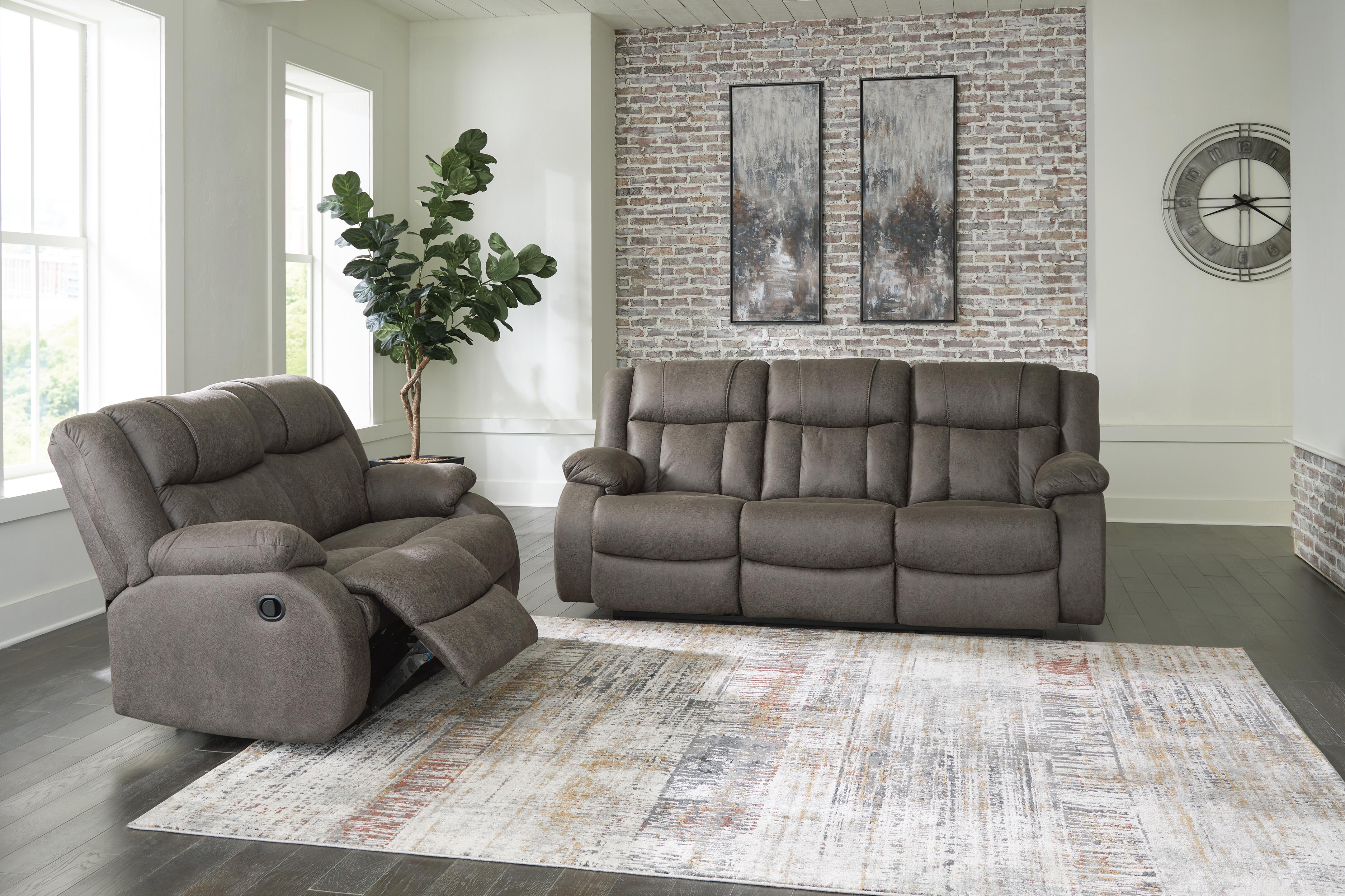 Click here for First Base Manual Reclining Sofa and Loveseat  Gun... prices