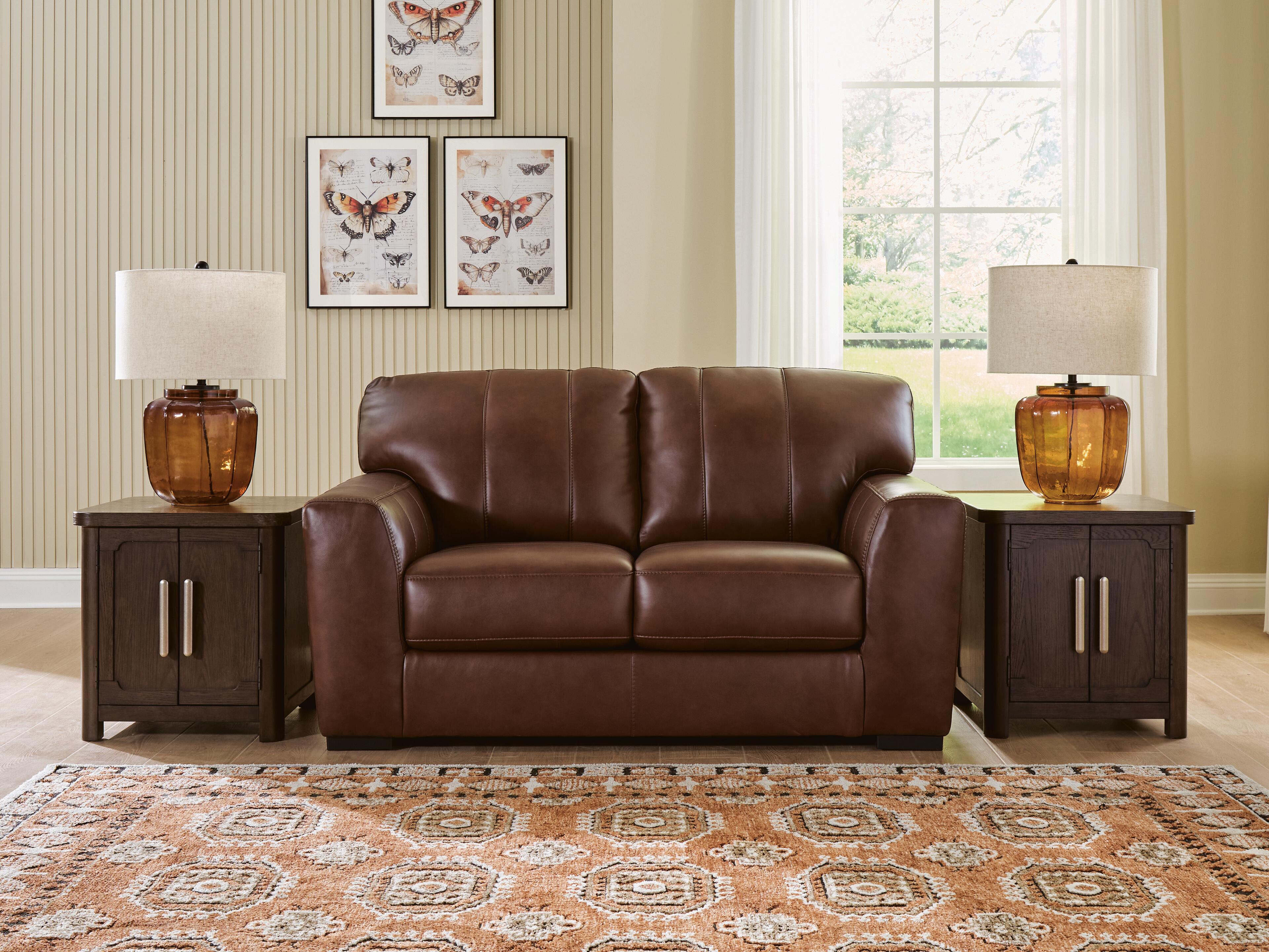 Click here for Mossano Leather Loveseat Leather  Canyon prices