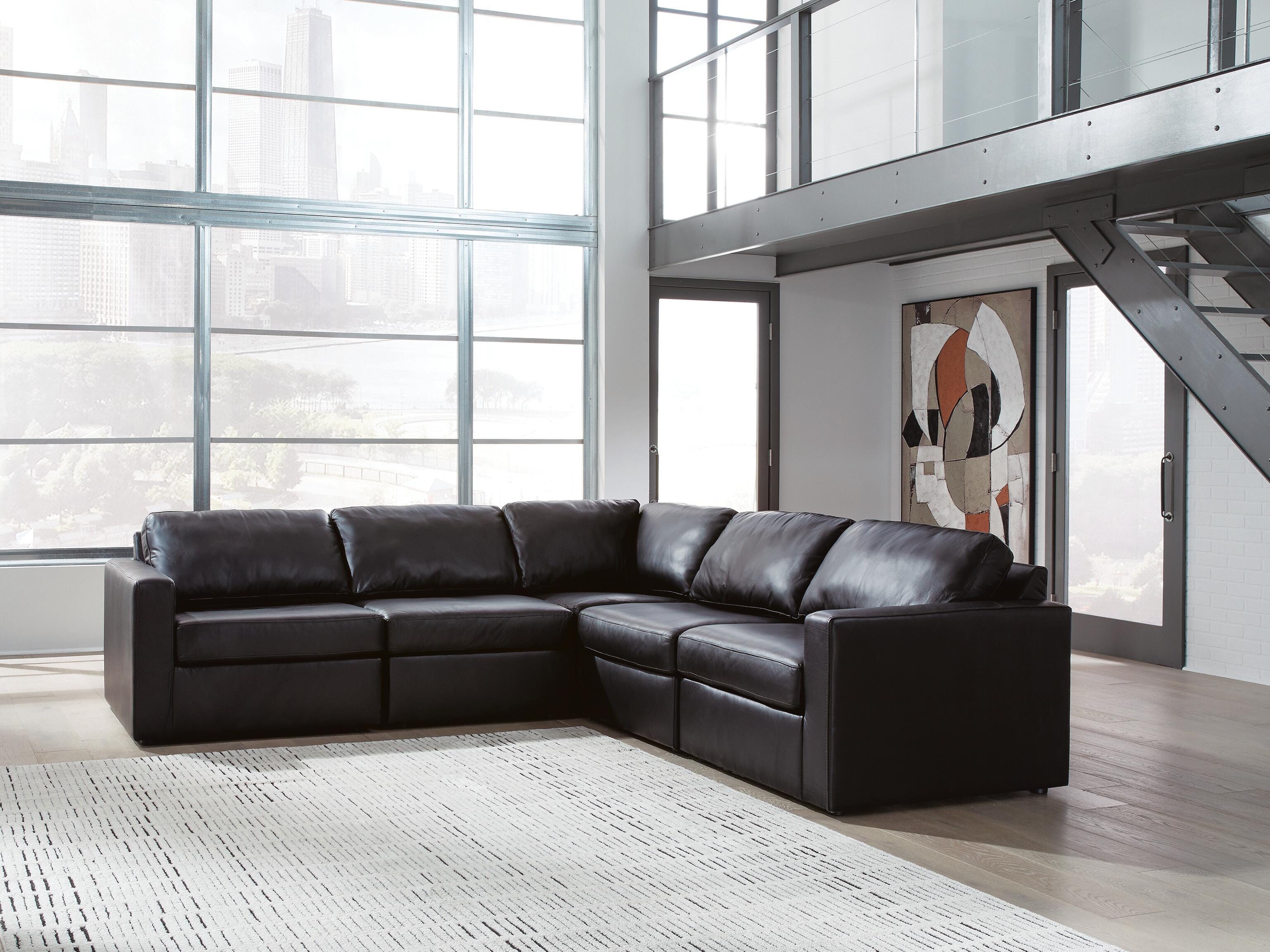 Click here for ModMax II 5-Piece Modular Leather Sectional  Black prices