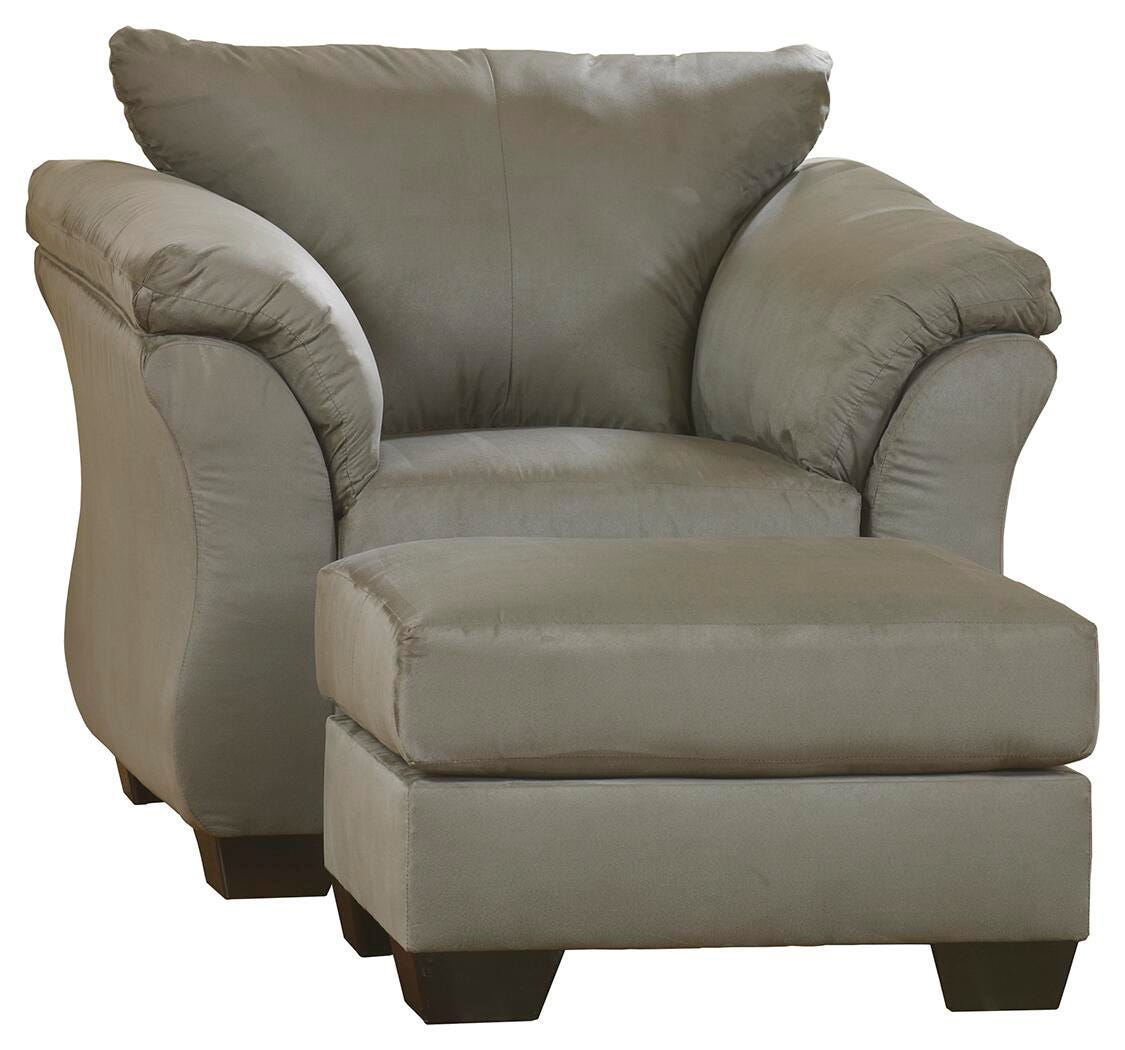 Click here for Darcy Chair and Ottoman  Cobblestone prices