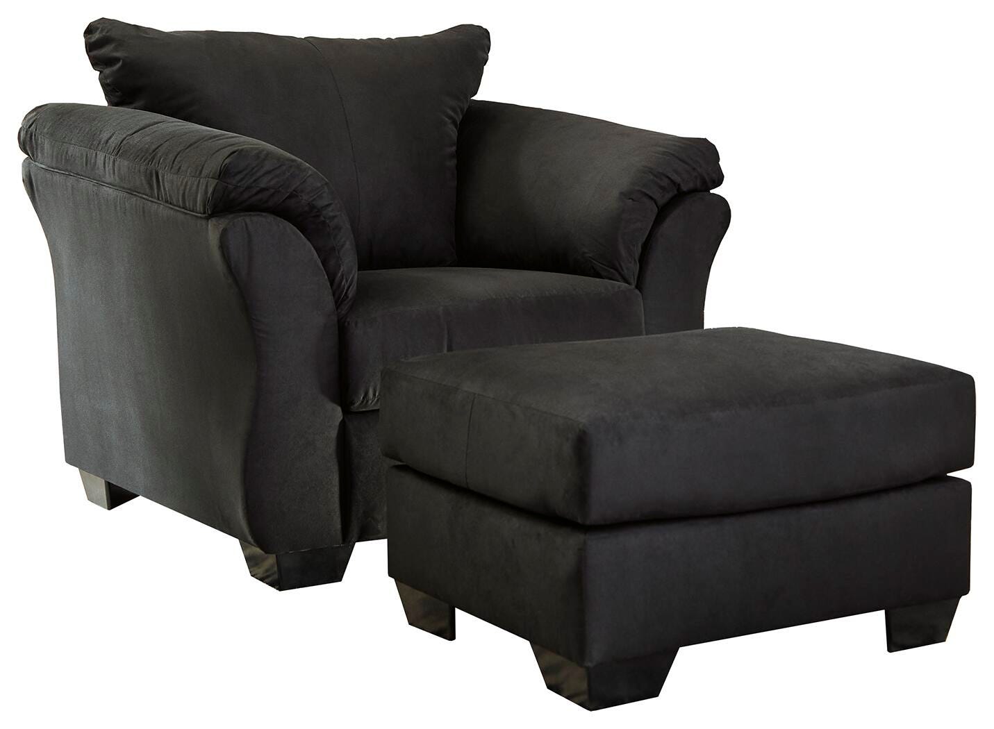 Click here for Darcy Chair and Ottoman  Black prices