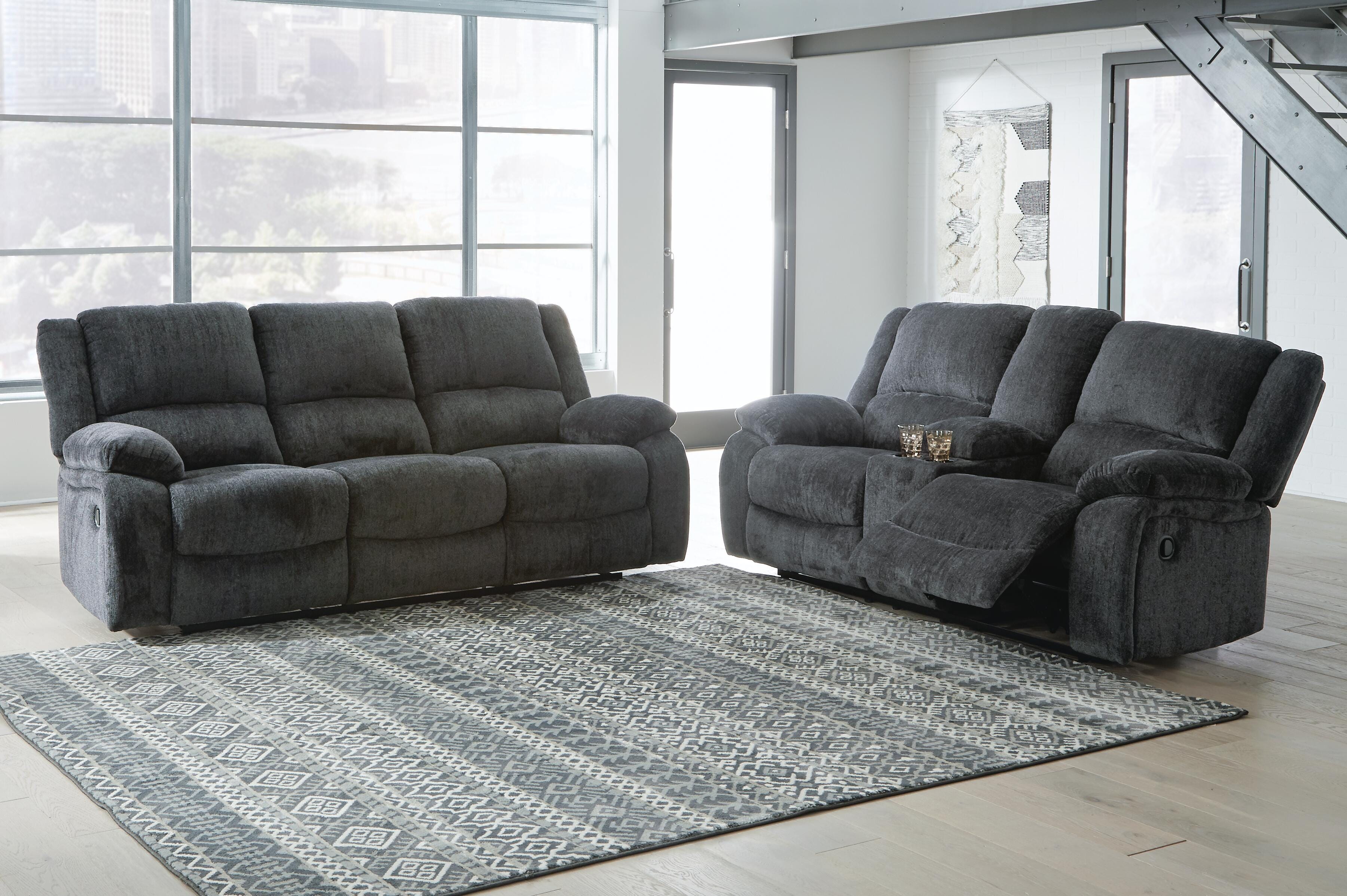 Click here for Draycoll Manual Reclining Sofa and Loveseat  Slate prices