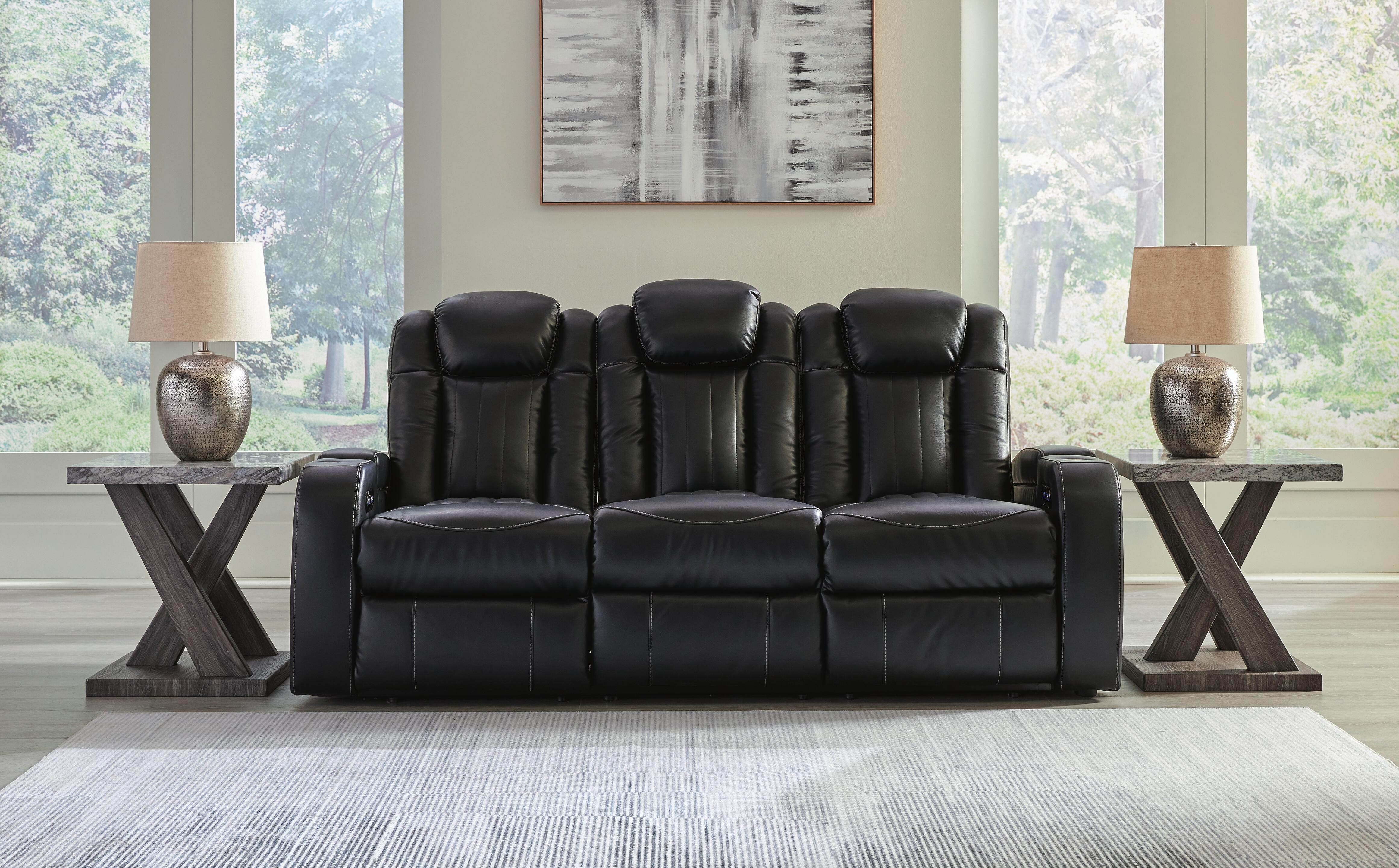 Click here for Caveman Den Dual Power Reclining Sofa  Midnight prices