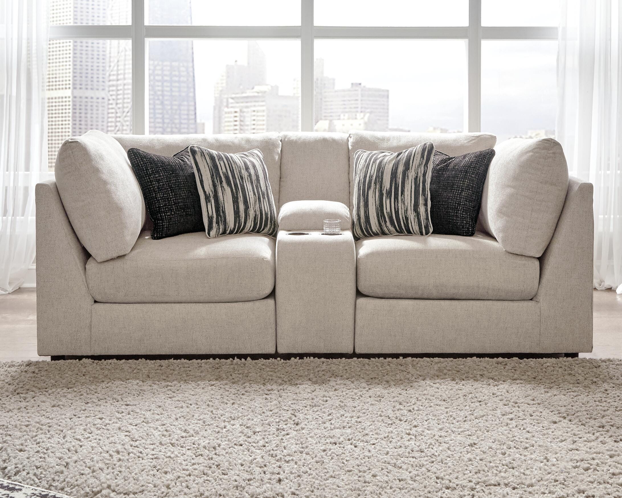 Click here for Kellway 3-Piece Modular Sofa with Console  Bisque prices