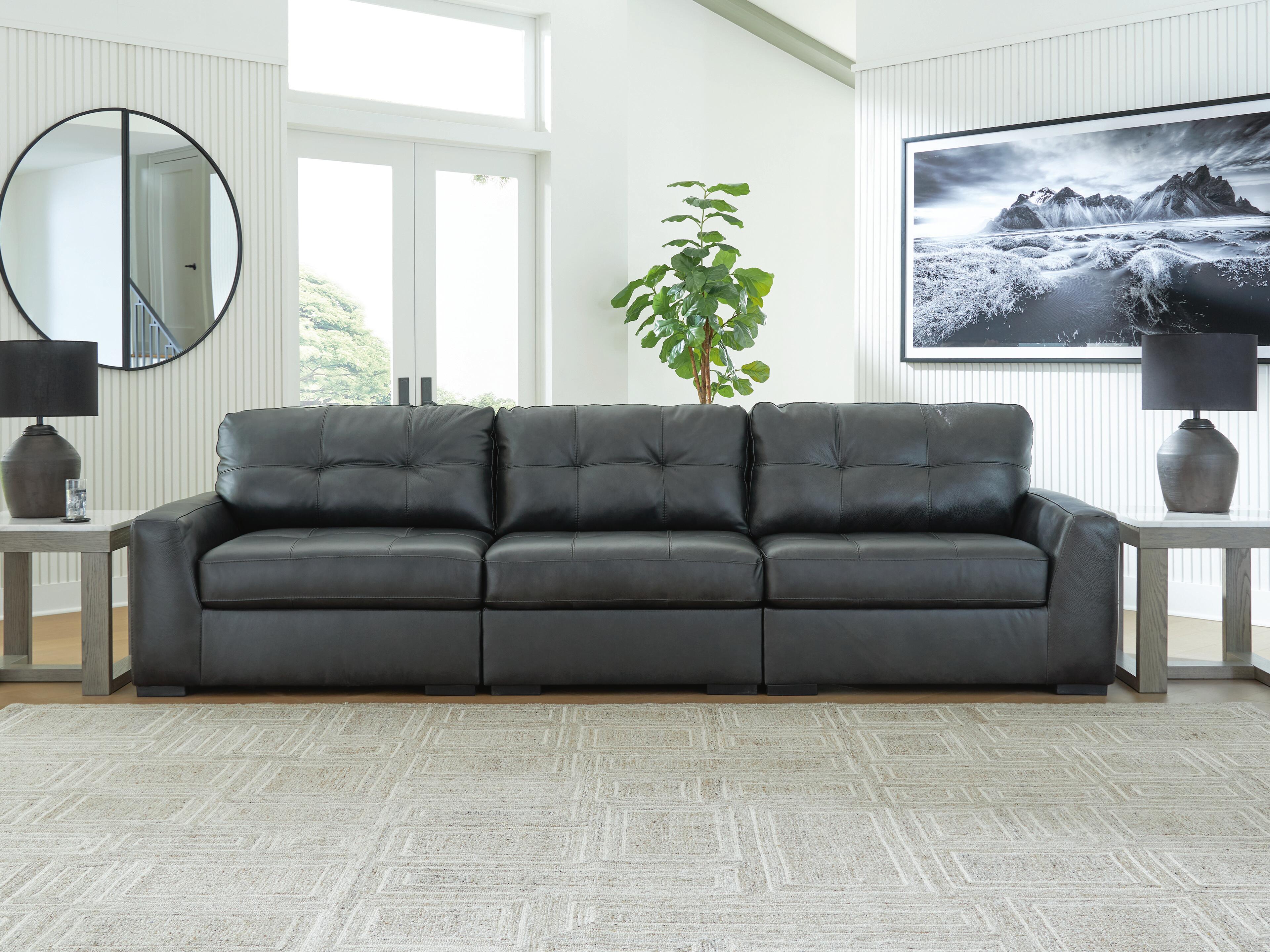 Click here for Brindley Pier 3-Piece Leather Modular Sofa Leather... prices