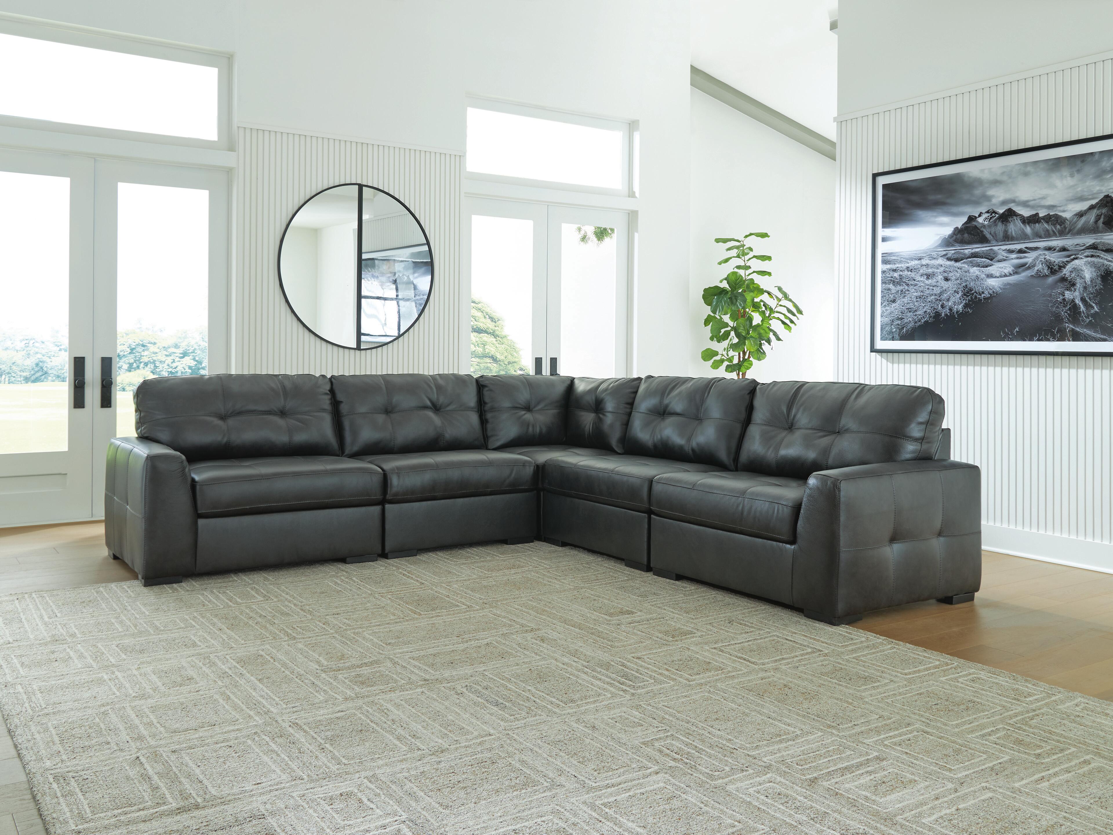 Click here for Brindley Pier 5-Piece Leather Modular Sectional Le... prices