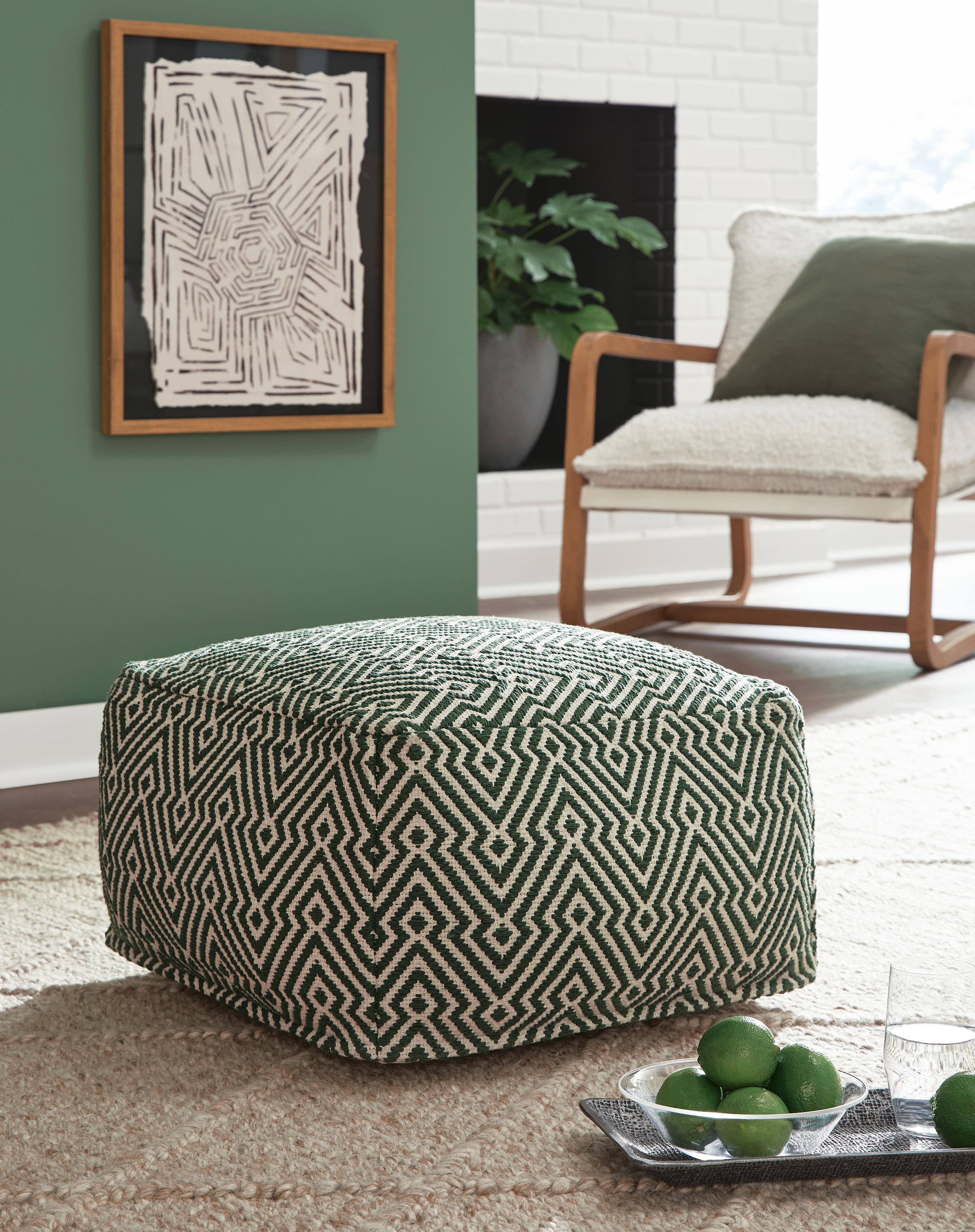 Click here for Abacy Pouf  Green/Ivory prices