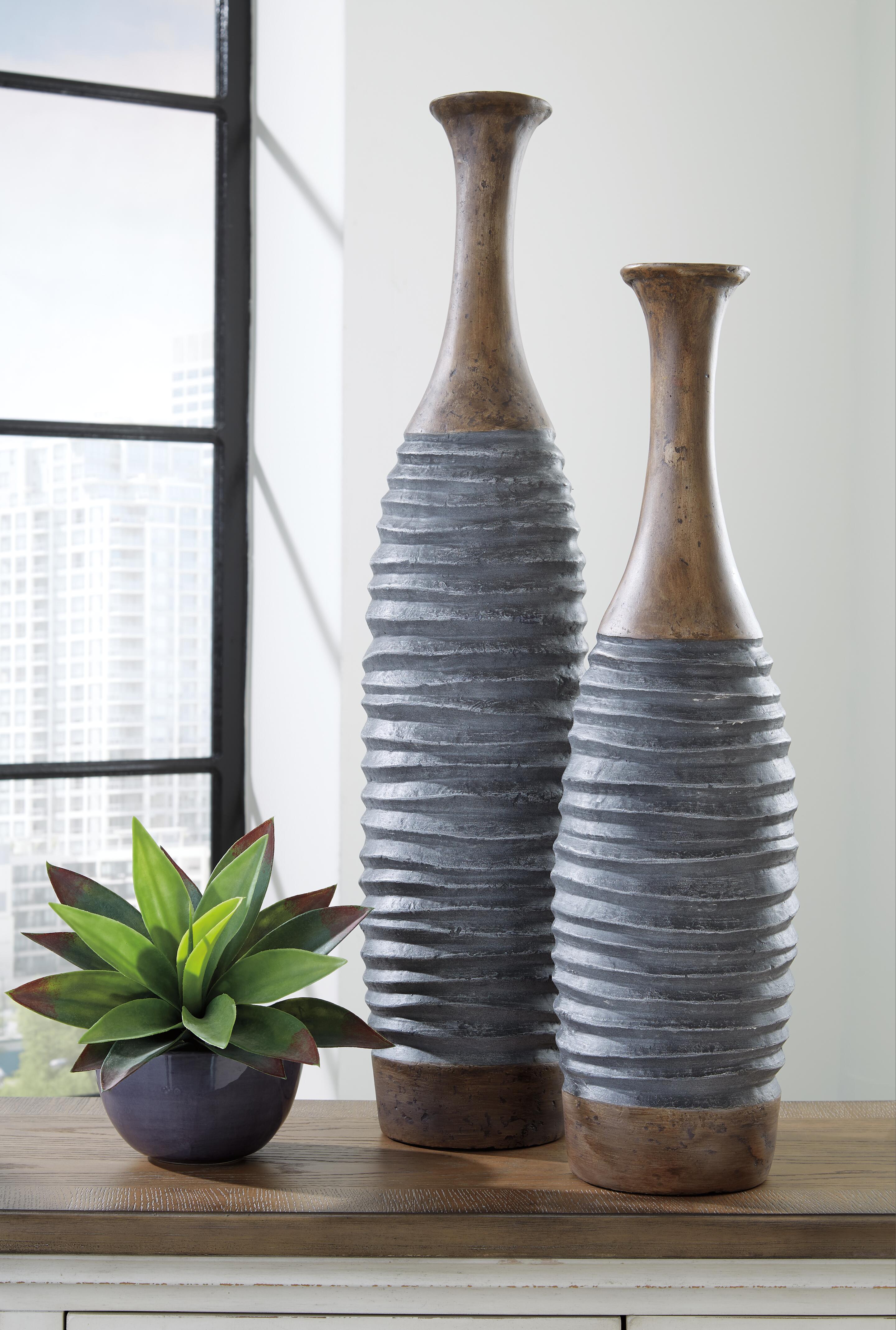 Click here for Blayze Vase (Set of 2)  Antique Gray/Brown prices
