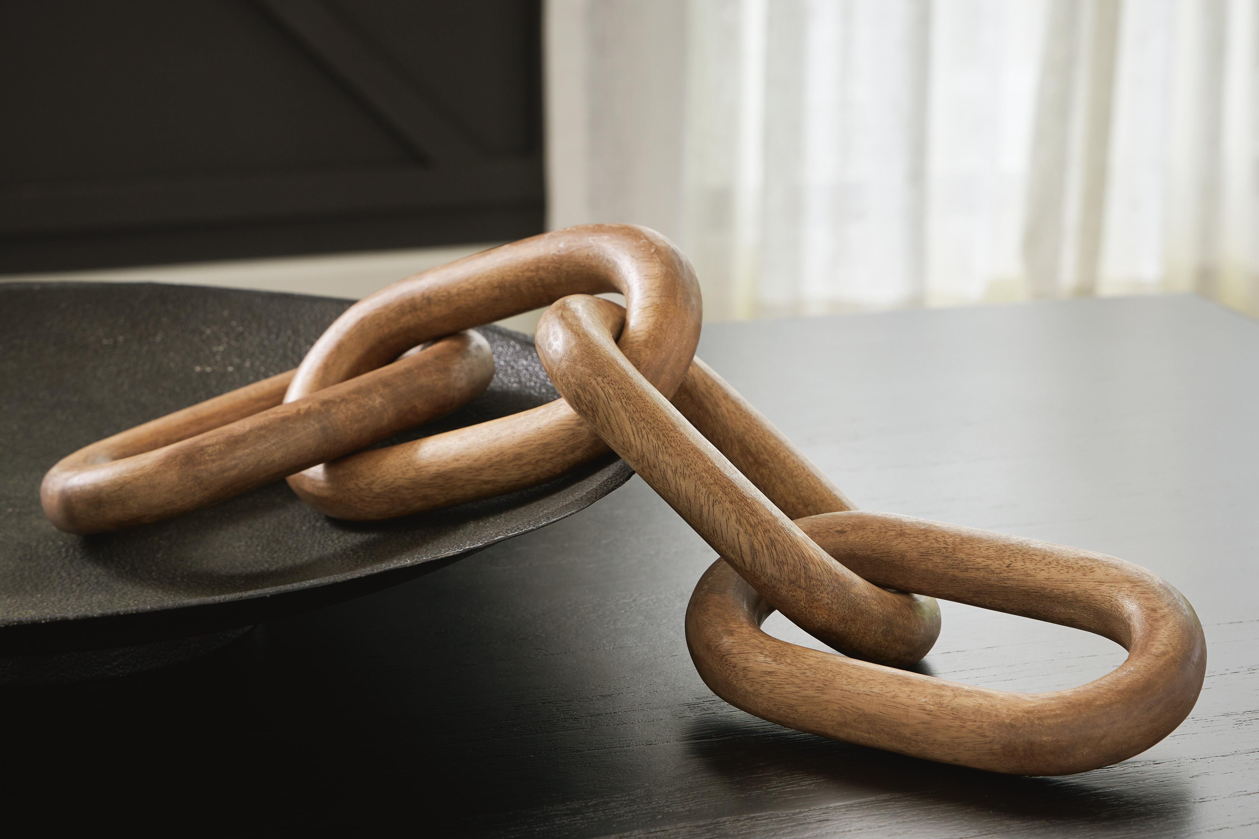 Click here for Mardelby Wood Chain Sculpture   Brown prices