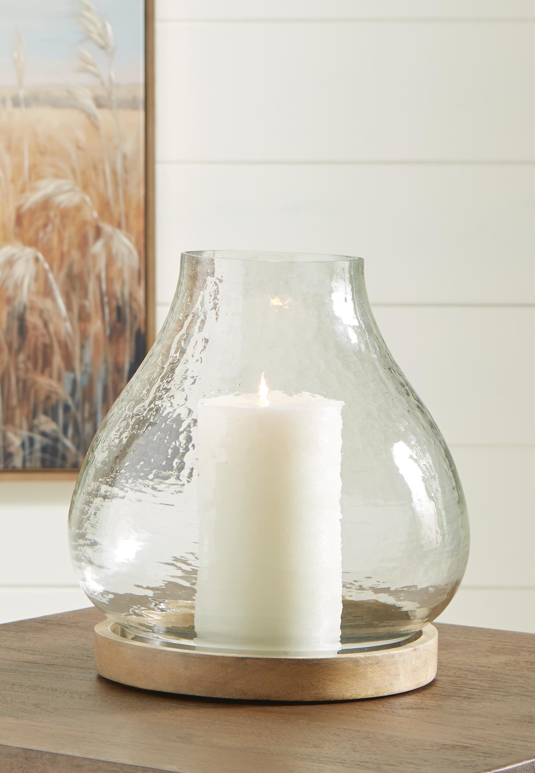 Click here for Adalisen Glass And Wood Candle Holder  Clear/Brown prices