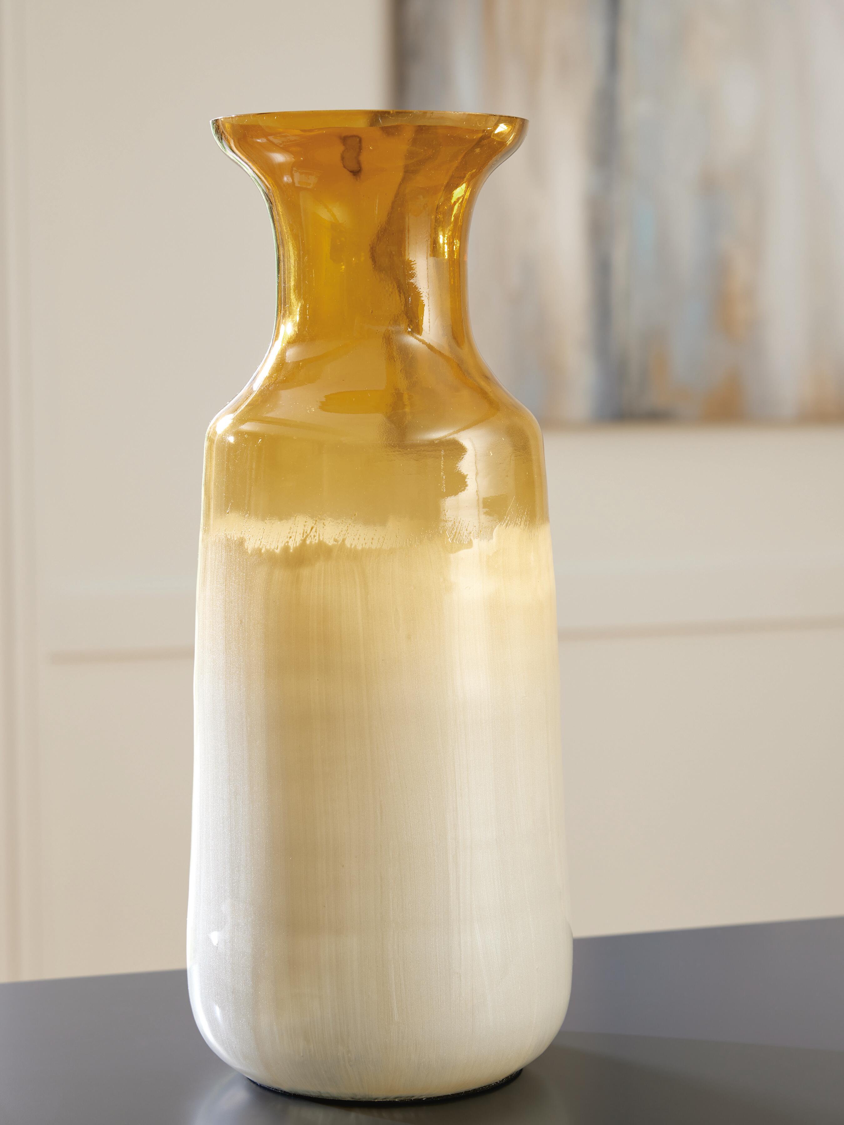 Click here for Wynburg Large Vase  White/Amber prices