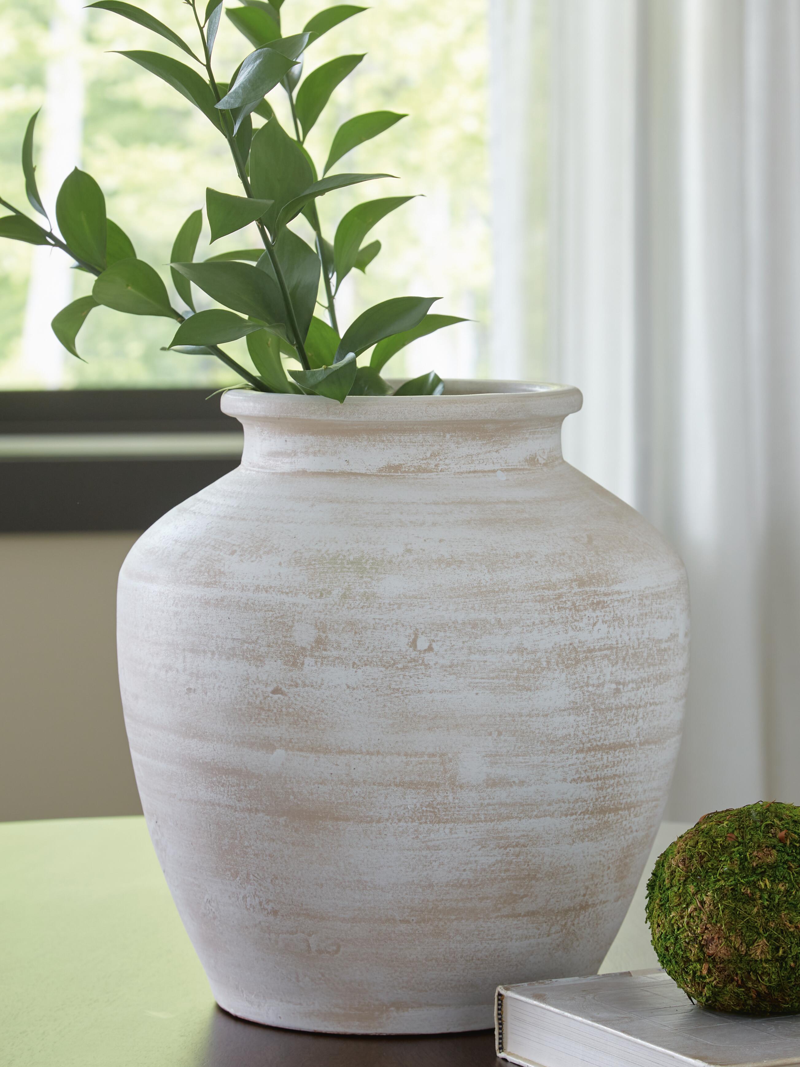 Click here for Meadie Terracotta Large Vase  Distressed White prices