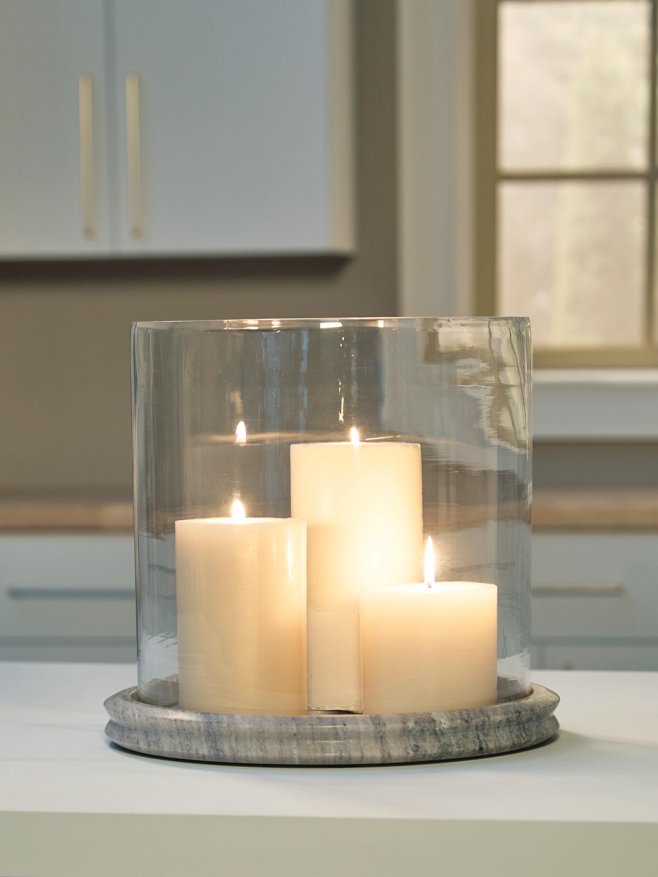 Click here for Saskia Marble Candle Holder  Clear/Beige prices