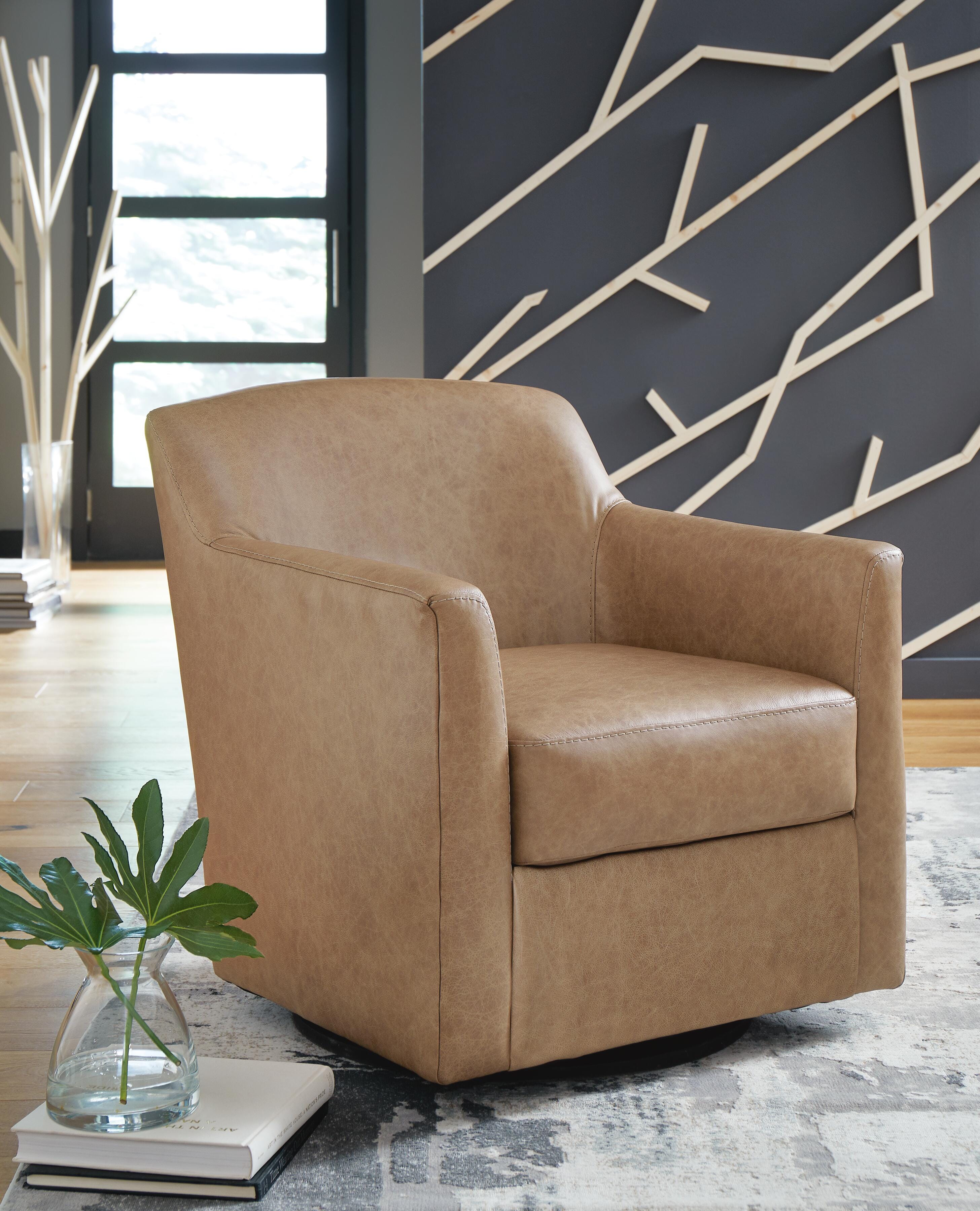 Click here for Bradney Leather Swivel Accent Chair Leather  Tumbl... prices