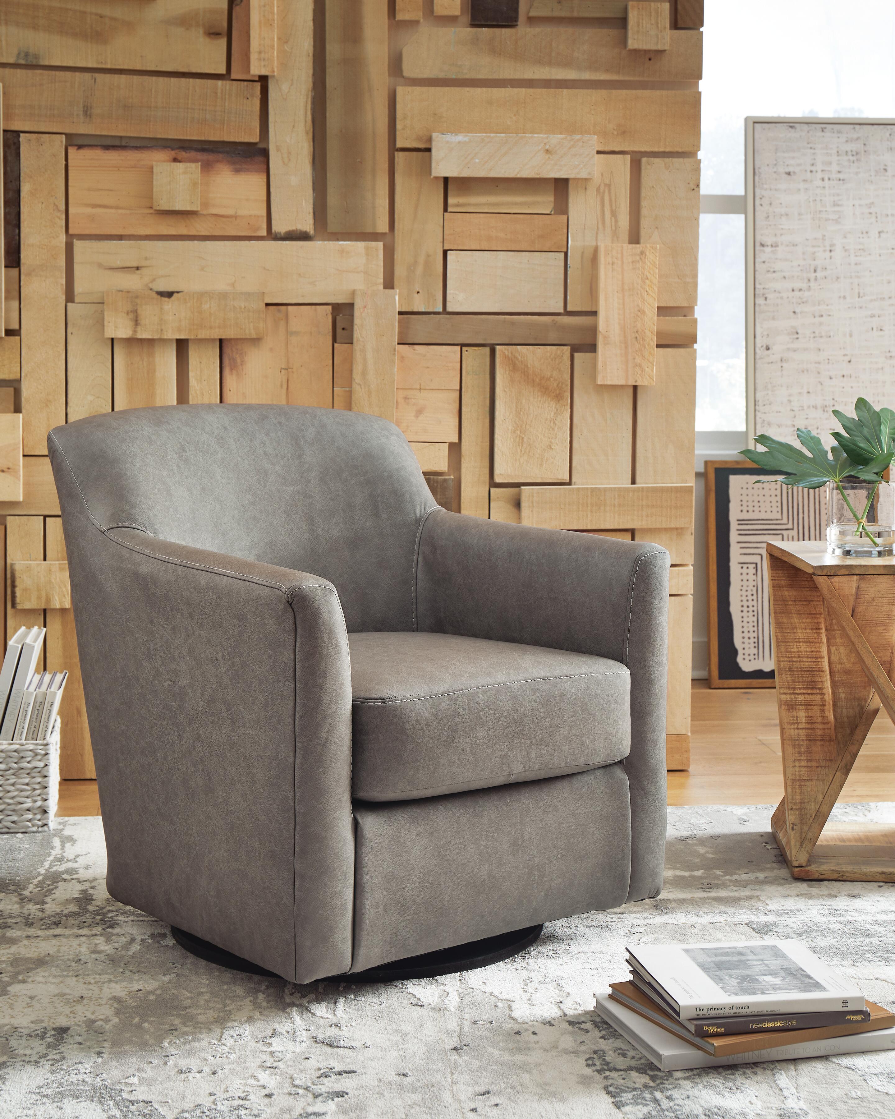 Click here for Bradney Leather Swivel Accent Chair Leather  Fossi... prices