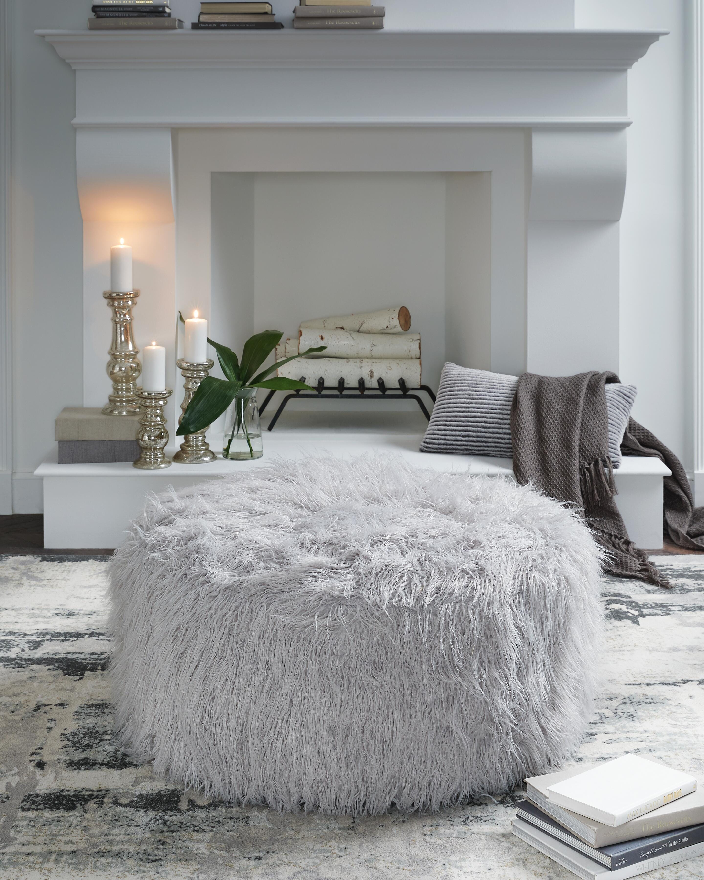 Click here for Galice Oversized Accent Ottoman  Light Gray prices