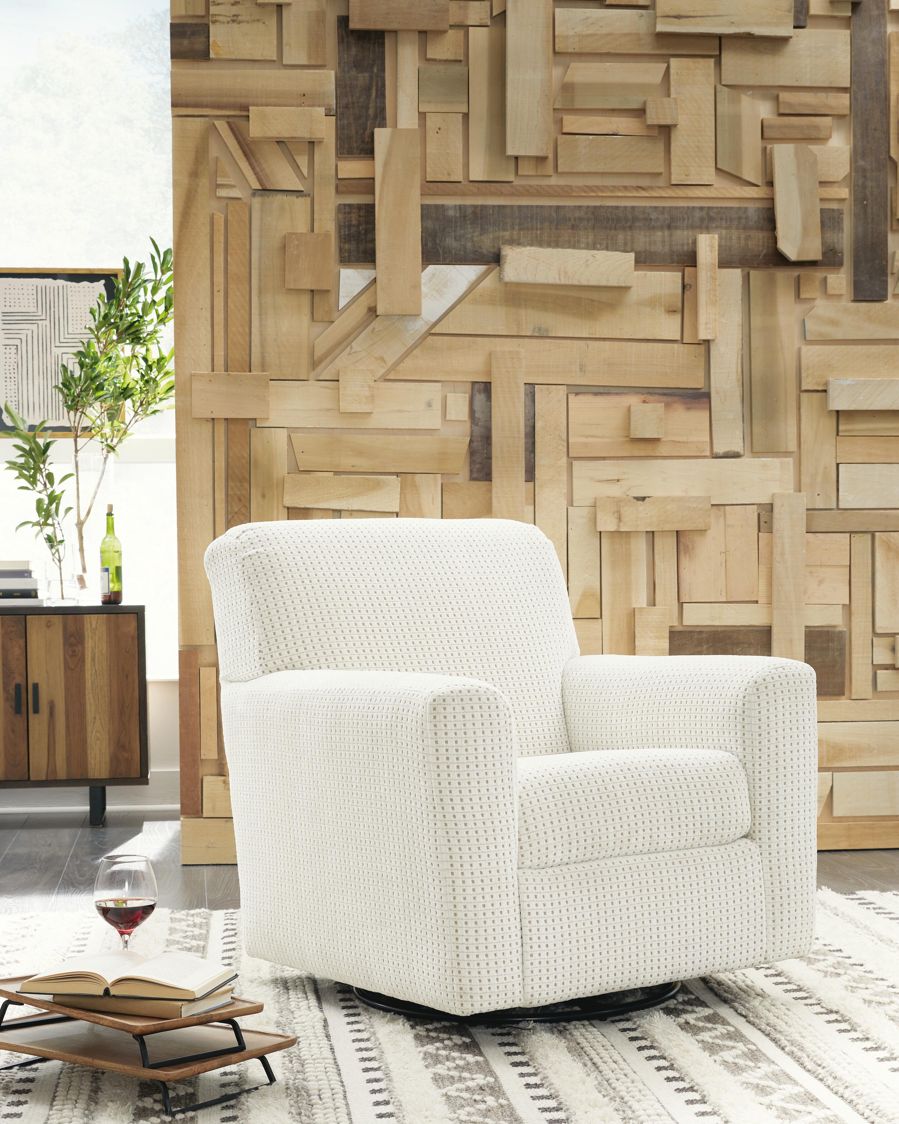 Click here for Herstow Swivel Glider Accent Chair  Ivory prices