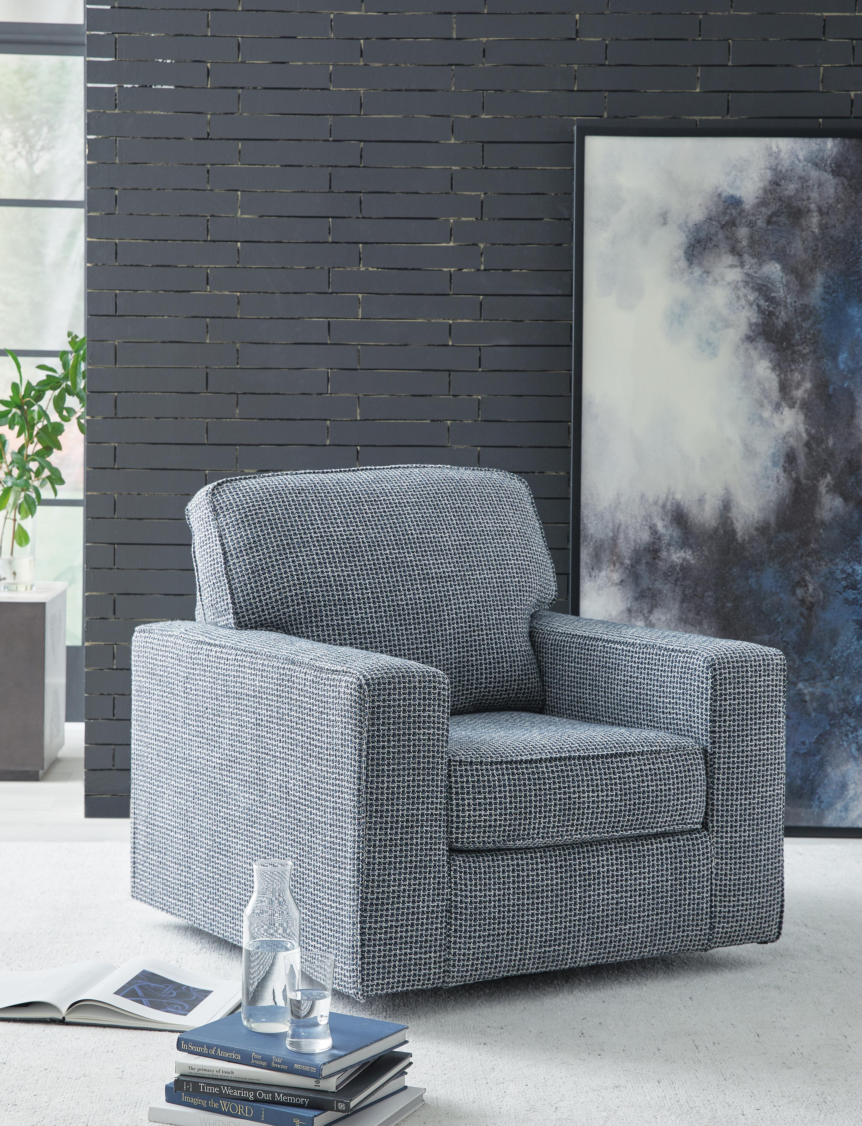 Click here for Olwenburg Swivel Accent Chair  Denim prices