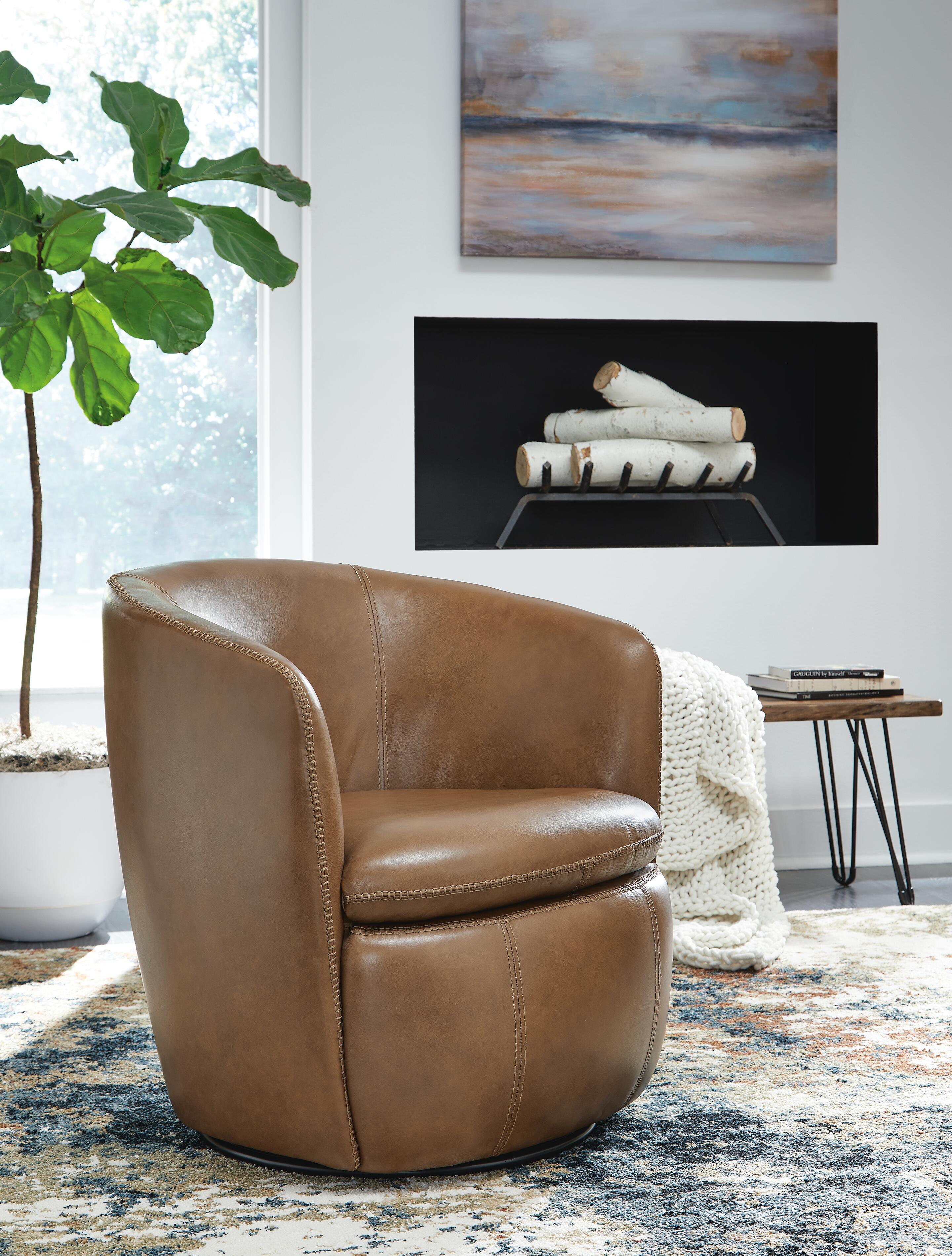 Click here for Kierreys Leather Swivel Chair Leather  Caramel prices